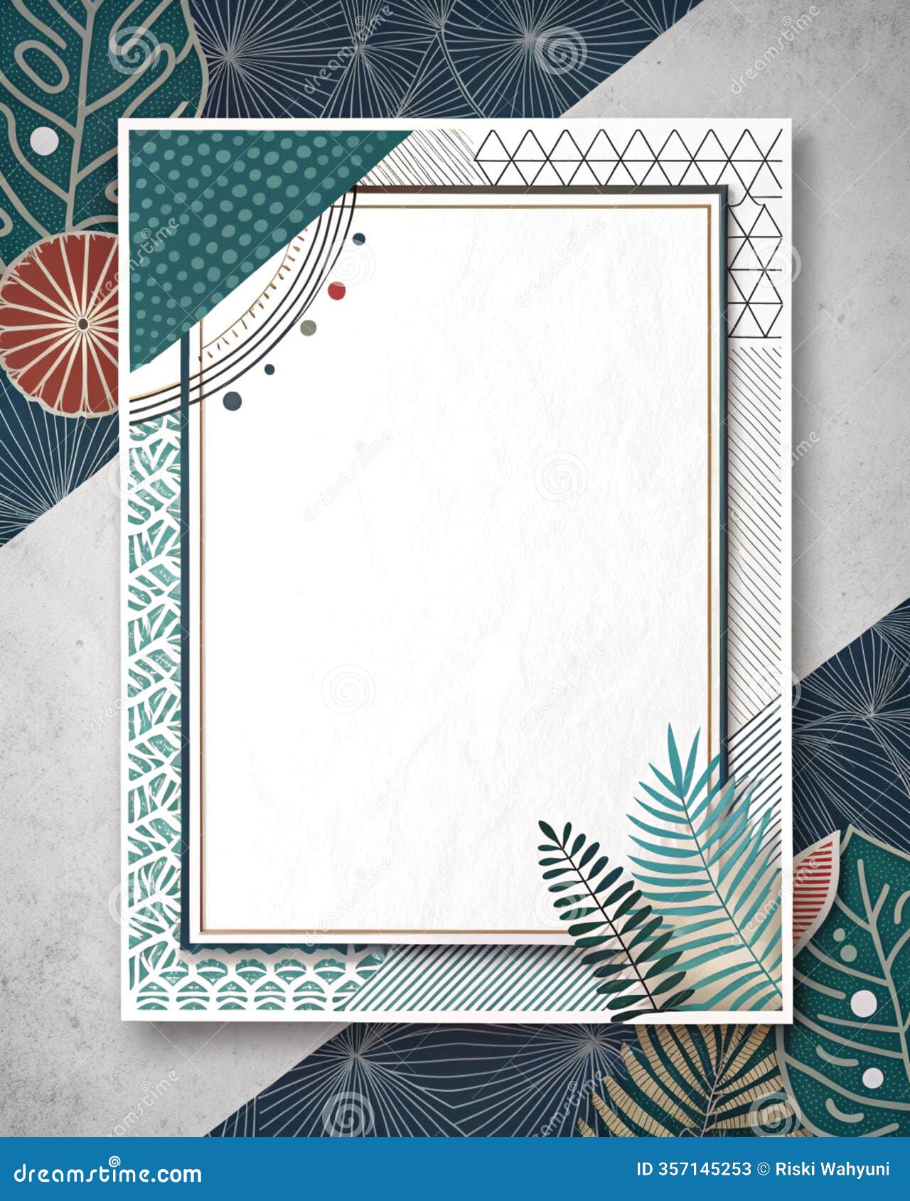 Modern Abstract Border Design with Paper Texture and Cool Contrast ...