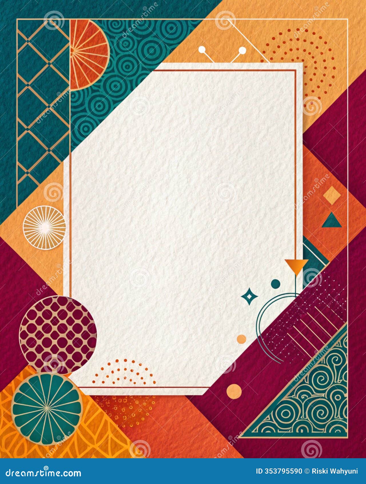 Modern Abstract Border Design with Paper Texture and Fiery Twilight ...
