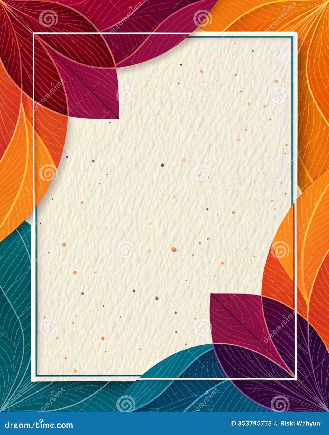Modern Abstract Border Design with Paper Texture and Fiery Twilight ...