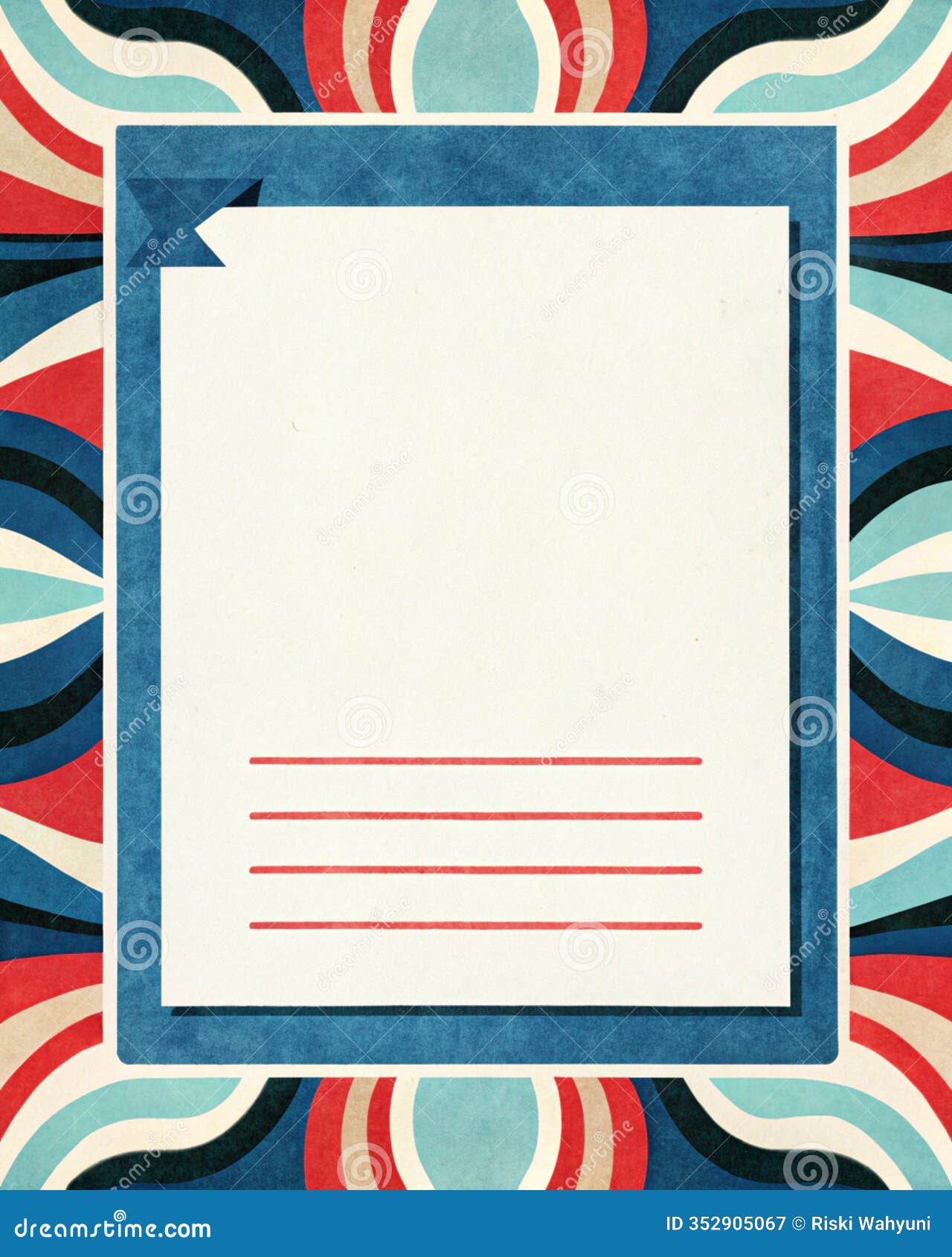 Modern Abstract Border Design with Paper Texture and Mountain Sunset ...