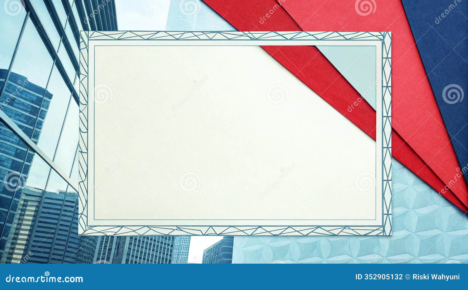 Modern Abstract Border Design with Paper Texture and Mountain Sunset ...