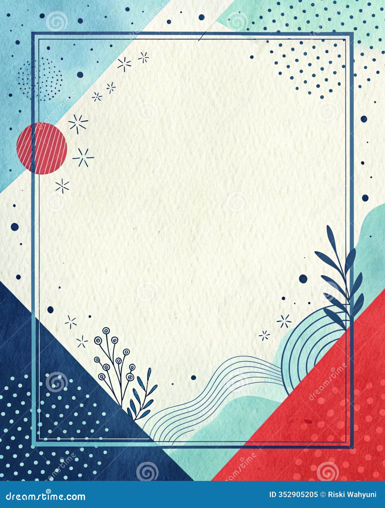 Modern Abstract Border Design with Paper Texture and Mountain Sunset ...