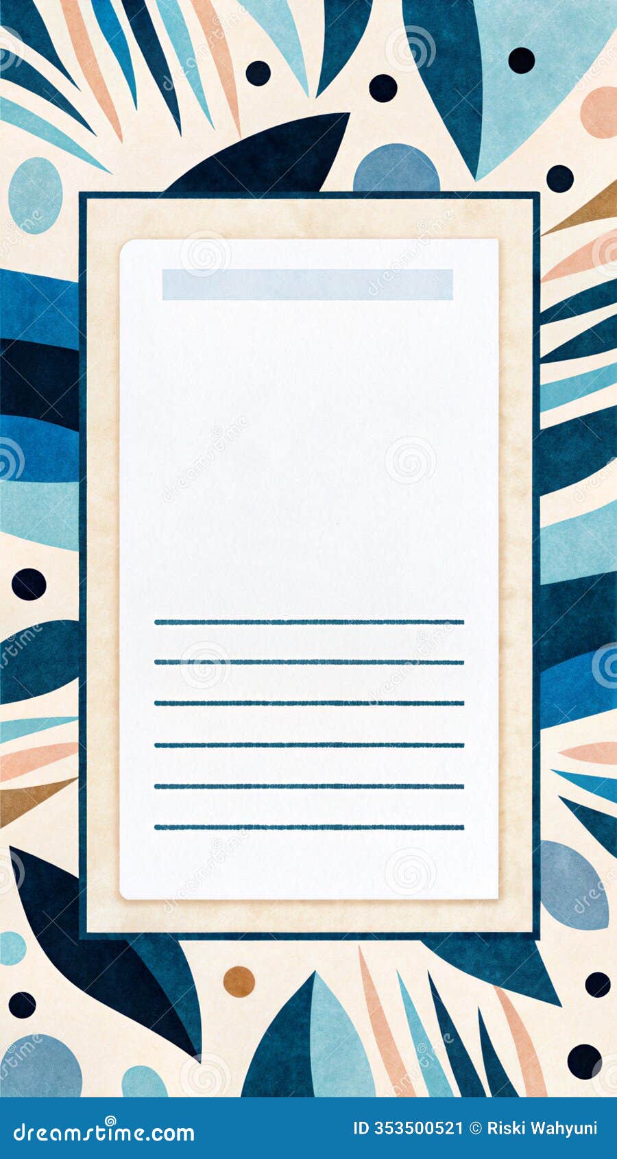 Modern Abstract Border Design with Paper Texture and Ocean Breeze ...