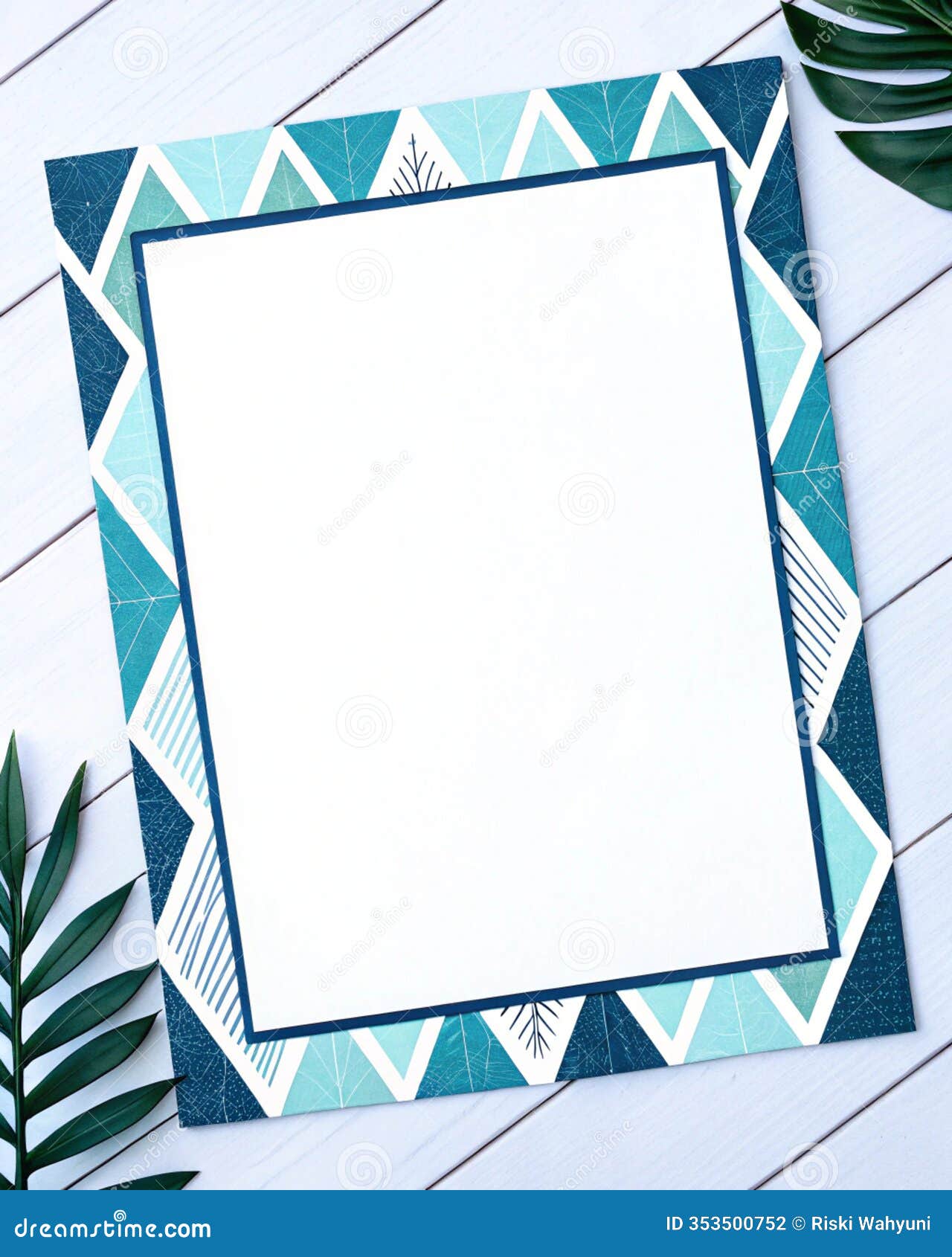 Modern Abstract Border Design with Paper Texture and Ocean Breeze ...