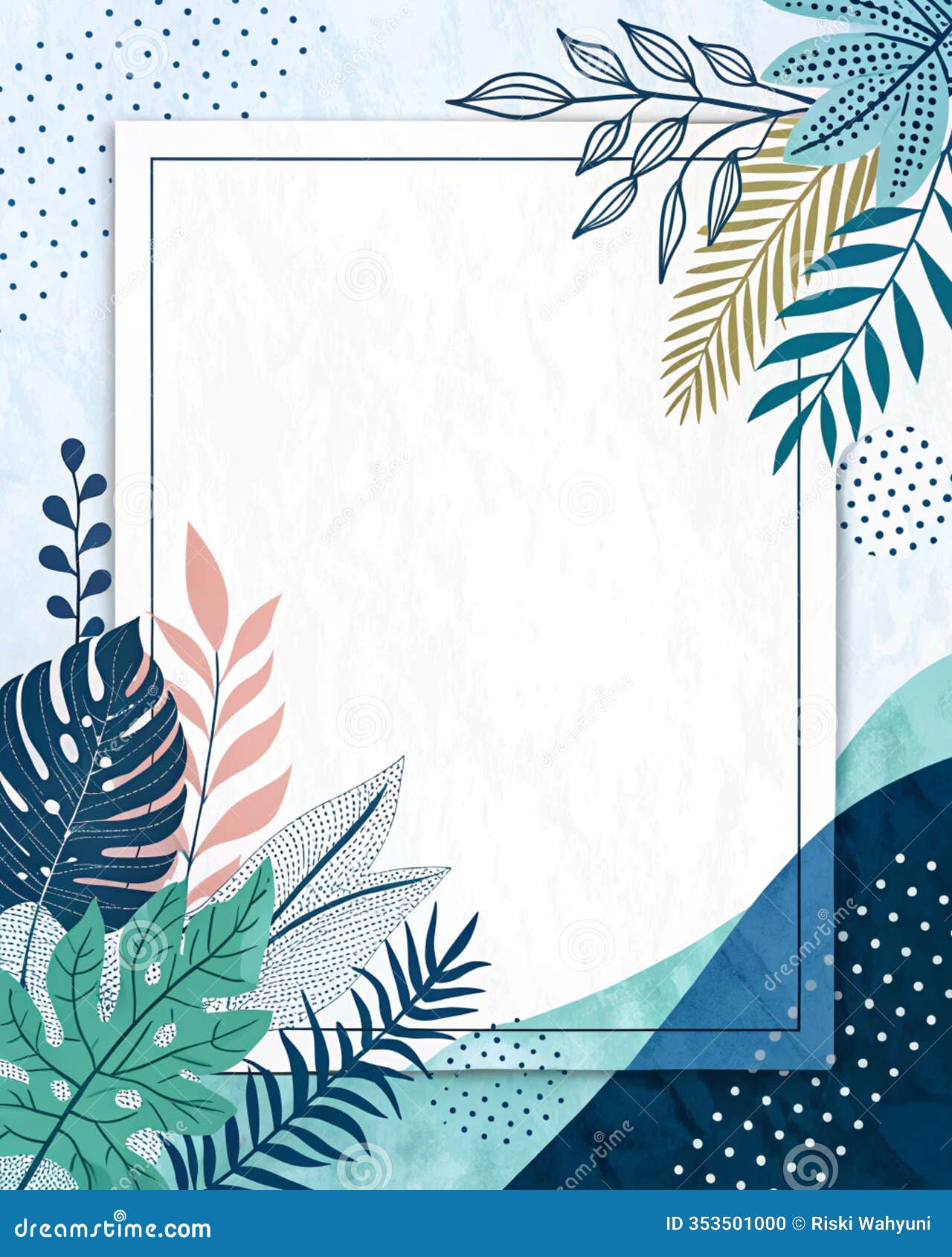 Modern Abstract Border Design with Paper Texture and Ocean Breeze ...