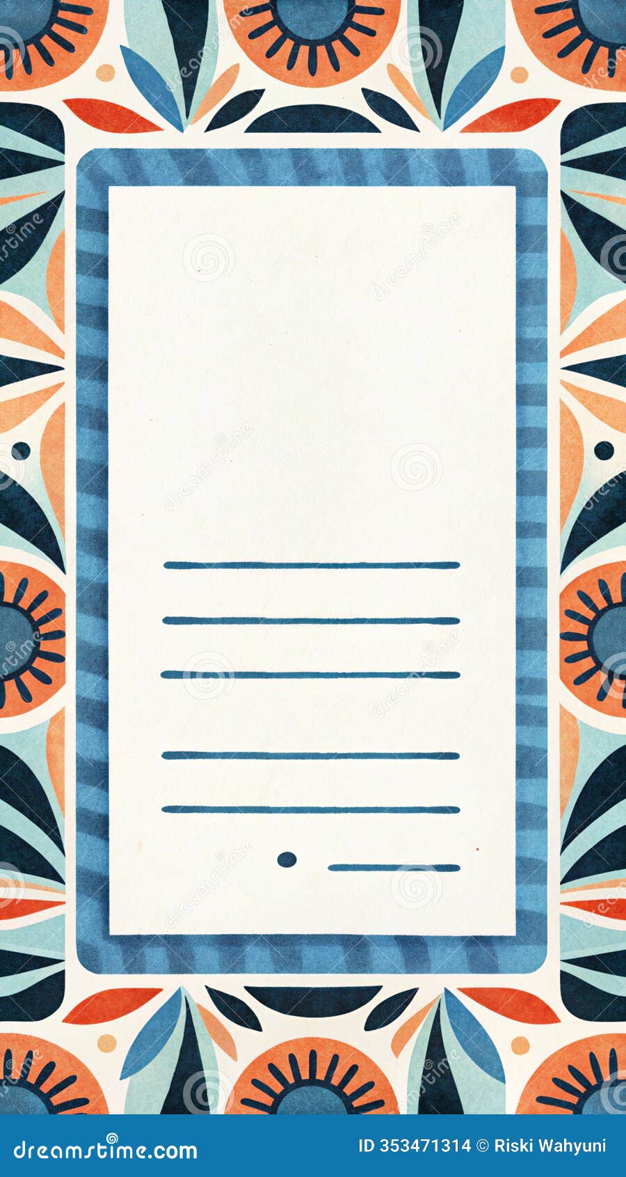 Modern Abstract Border Design with Paper Texture and Oceanic Sunset ...