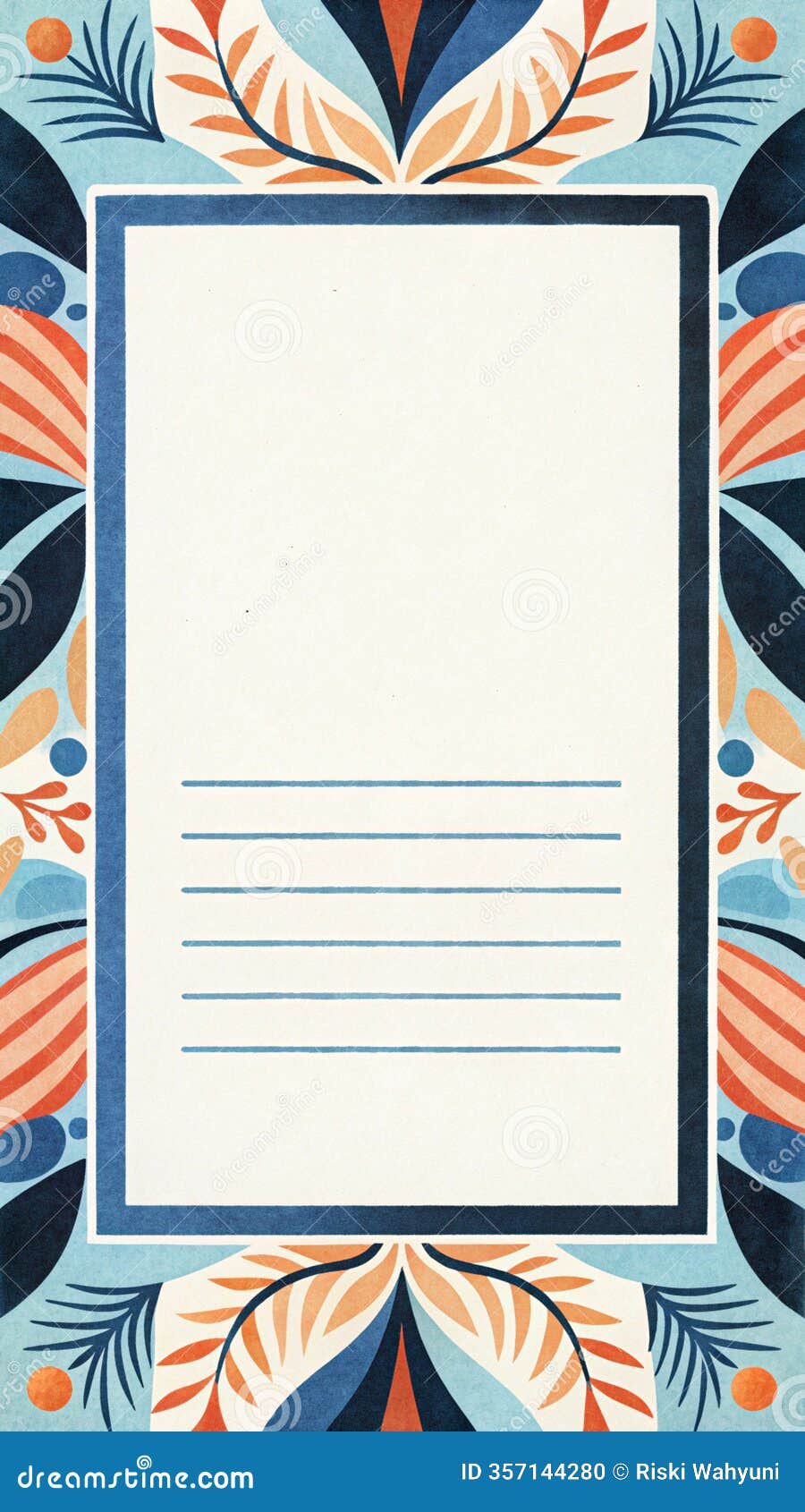 Modern Abstract Border Design with Paper Texture and Oceanic Sunset ...