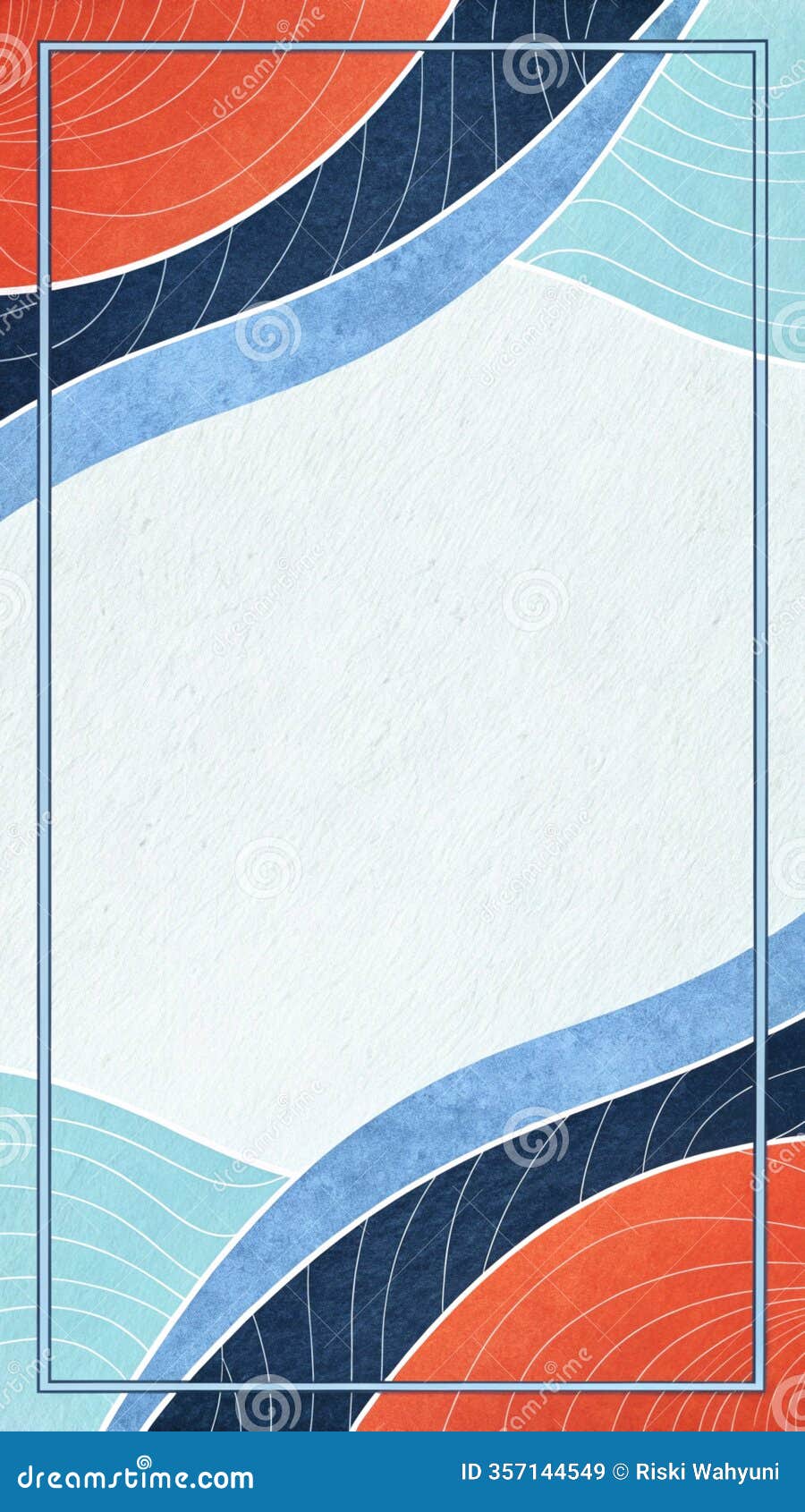 Modern Abstract Border Design with Paper Texture and Oceanic Sunset ...