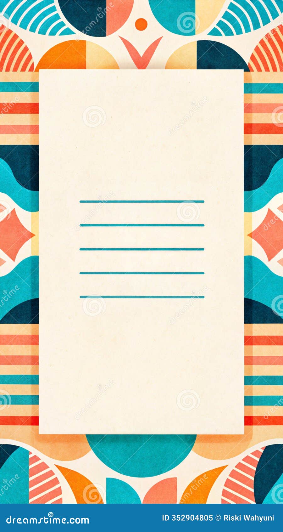 Modern Abstract Border Design with Paper Texture and Tropical Sunrise ...