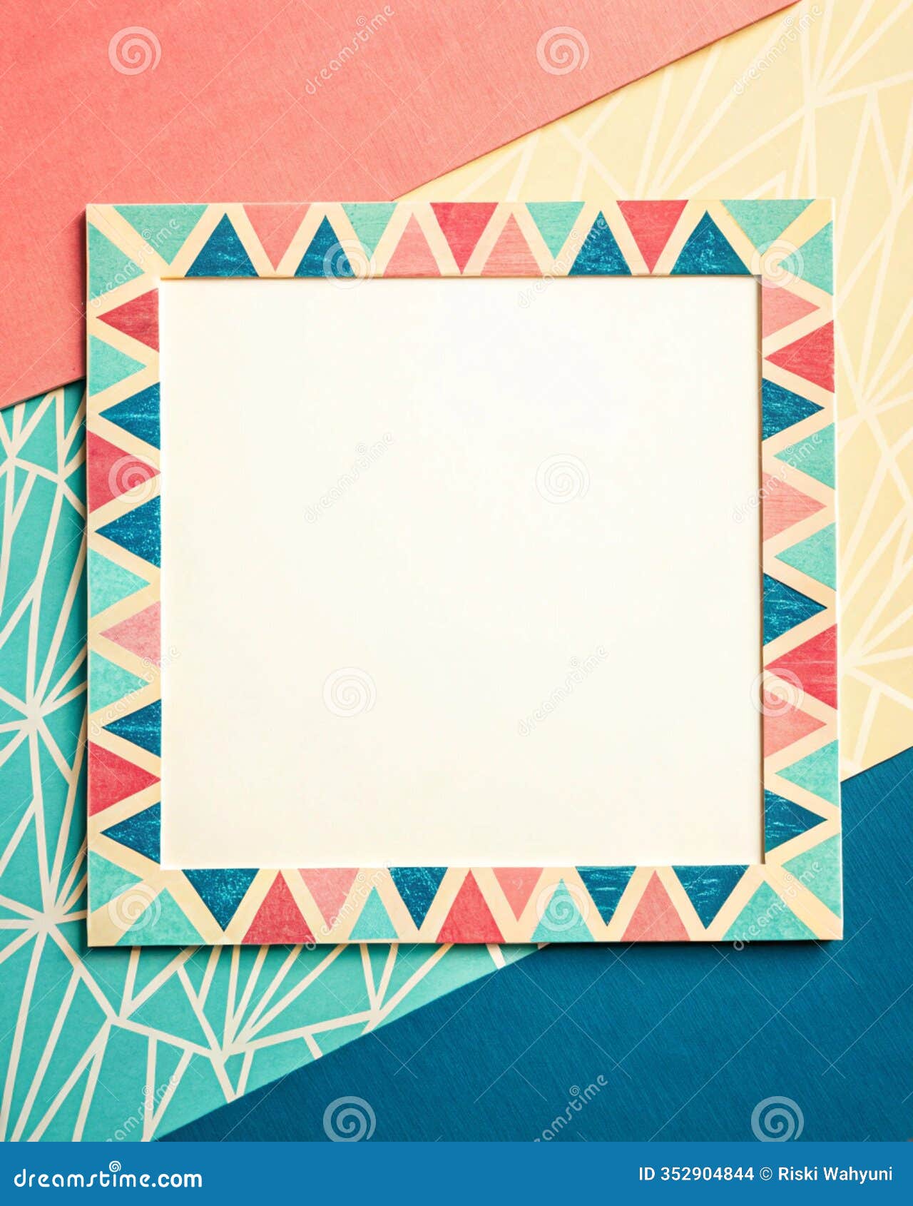 Modern Abstract Border Design with Paper Texture and Tropical Sunrise ...