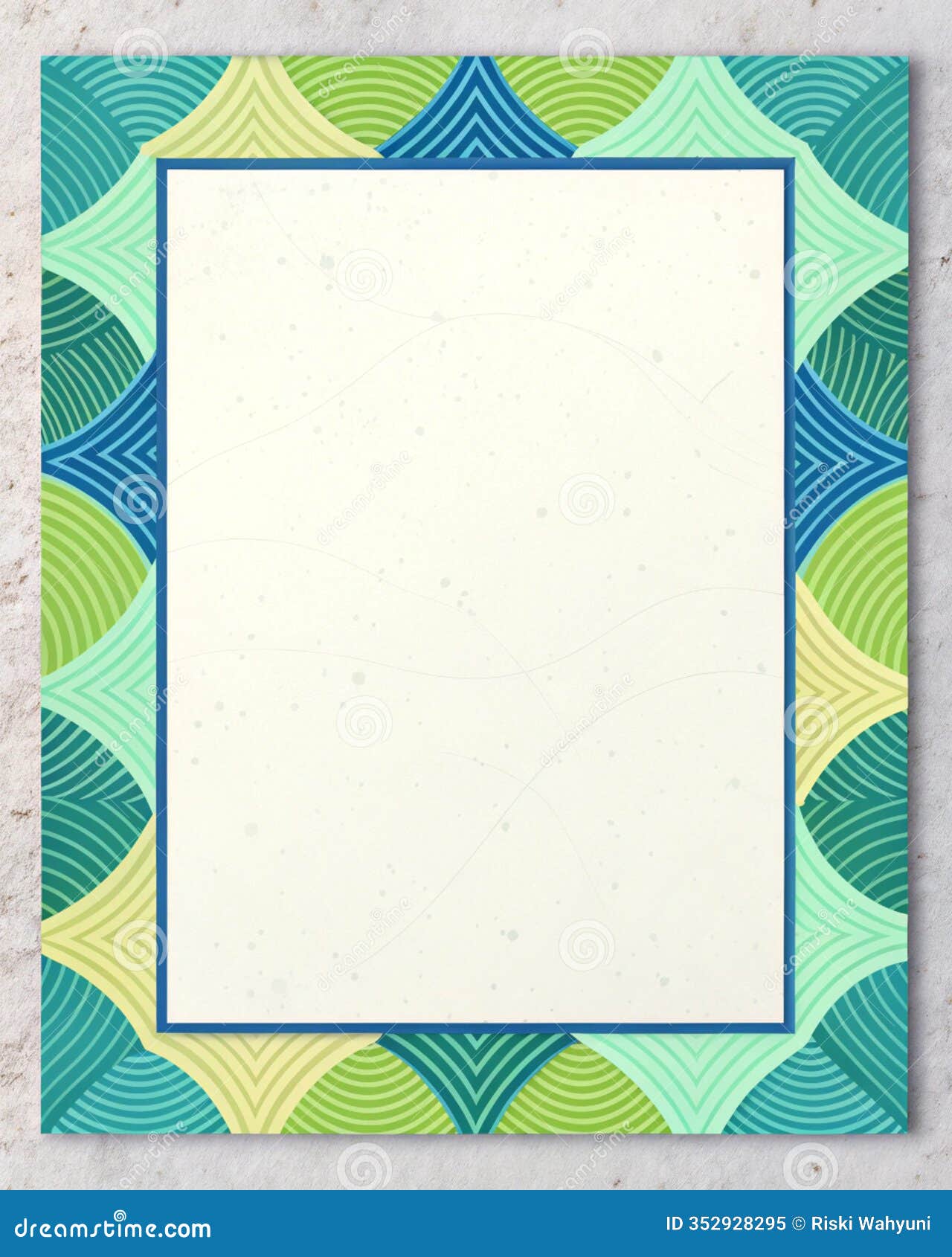 Modern Abstract Border Design with Paper Texture and Verdant Cascade ...
