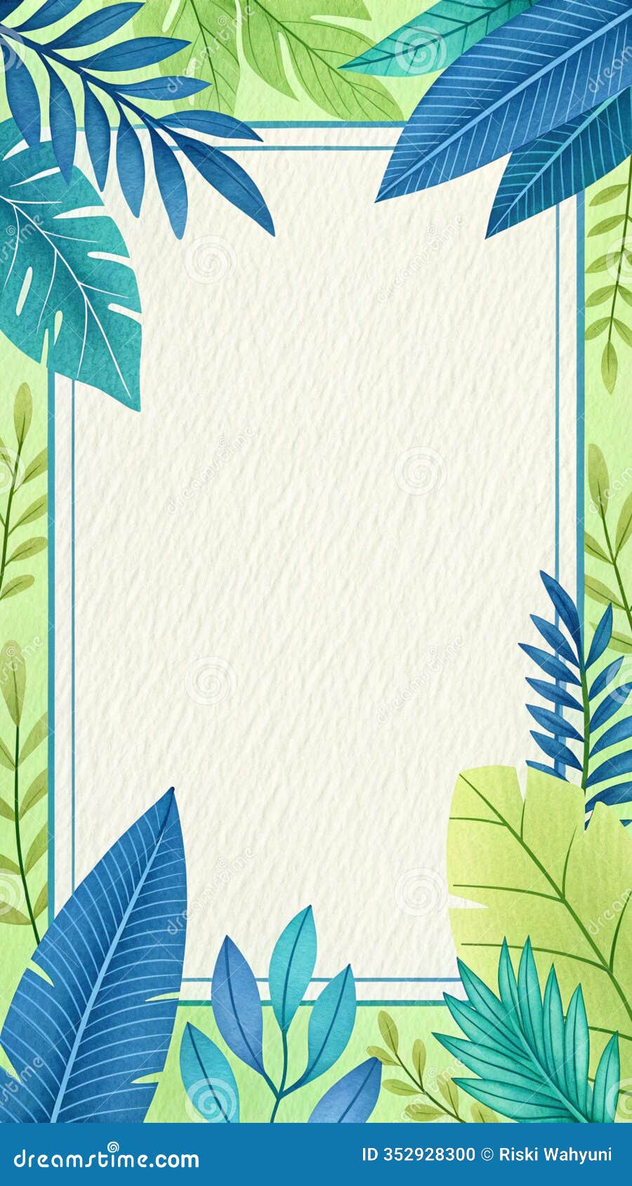 Modern Abstract Border Design with Paper Texture and Verdant Cascade ...