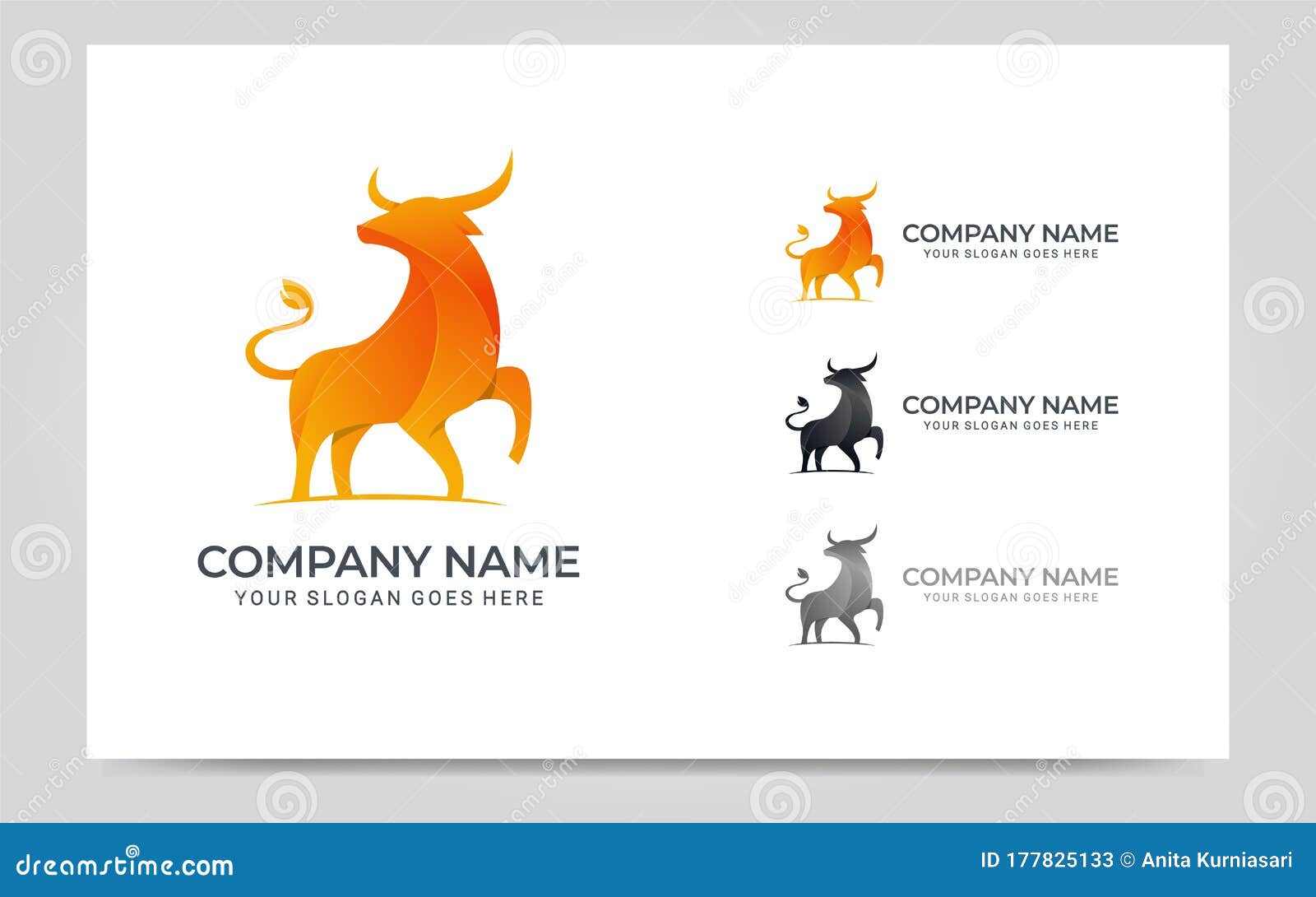 Modern Abstract Bull Logo Design. Vector Editable Logo Stock Vector ...