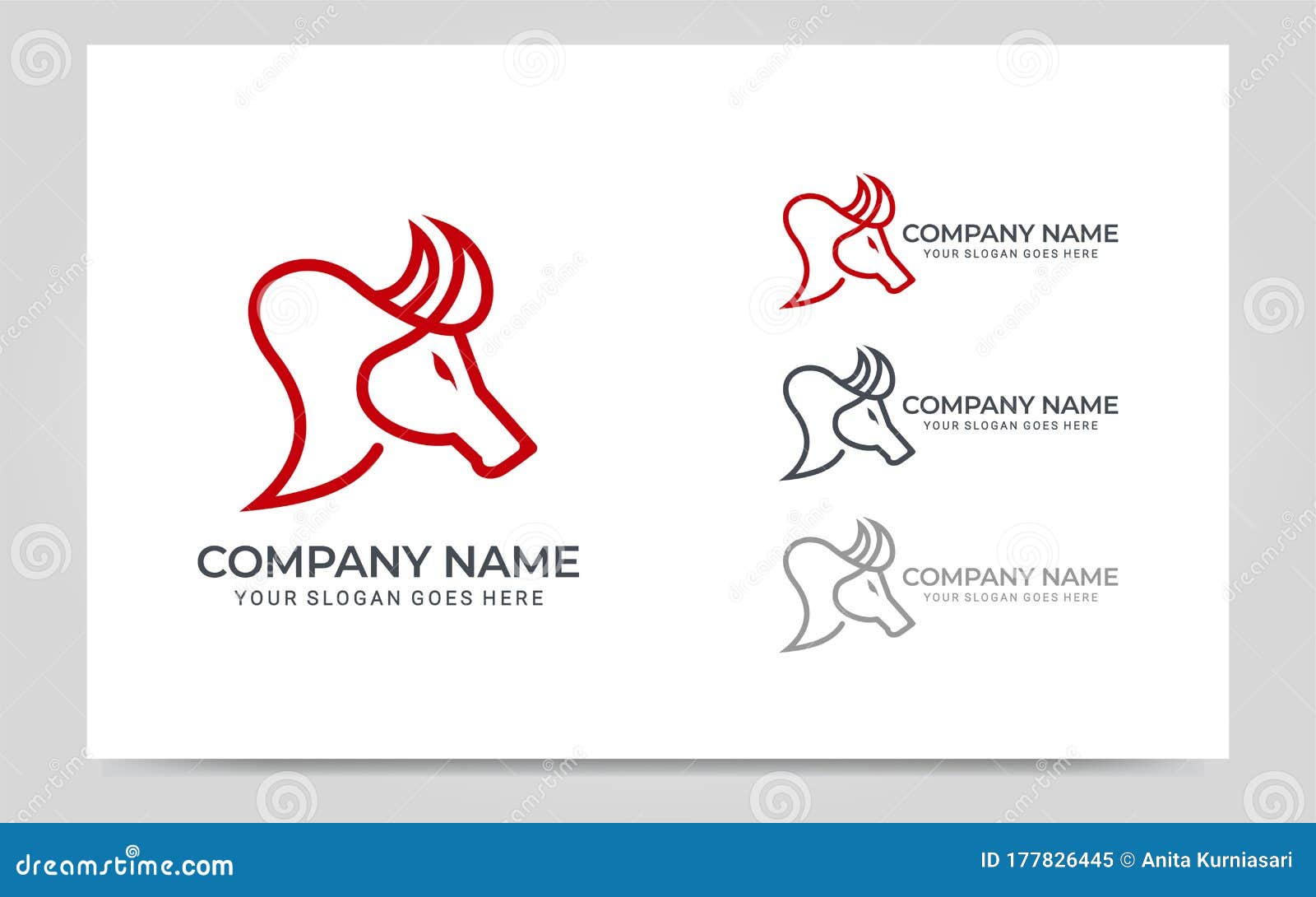 Modern Abstract Bull Logo Design. Vector Editable Logo Stock Vector ...
