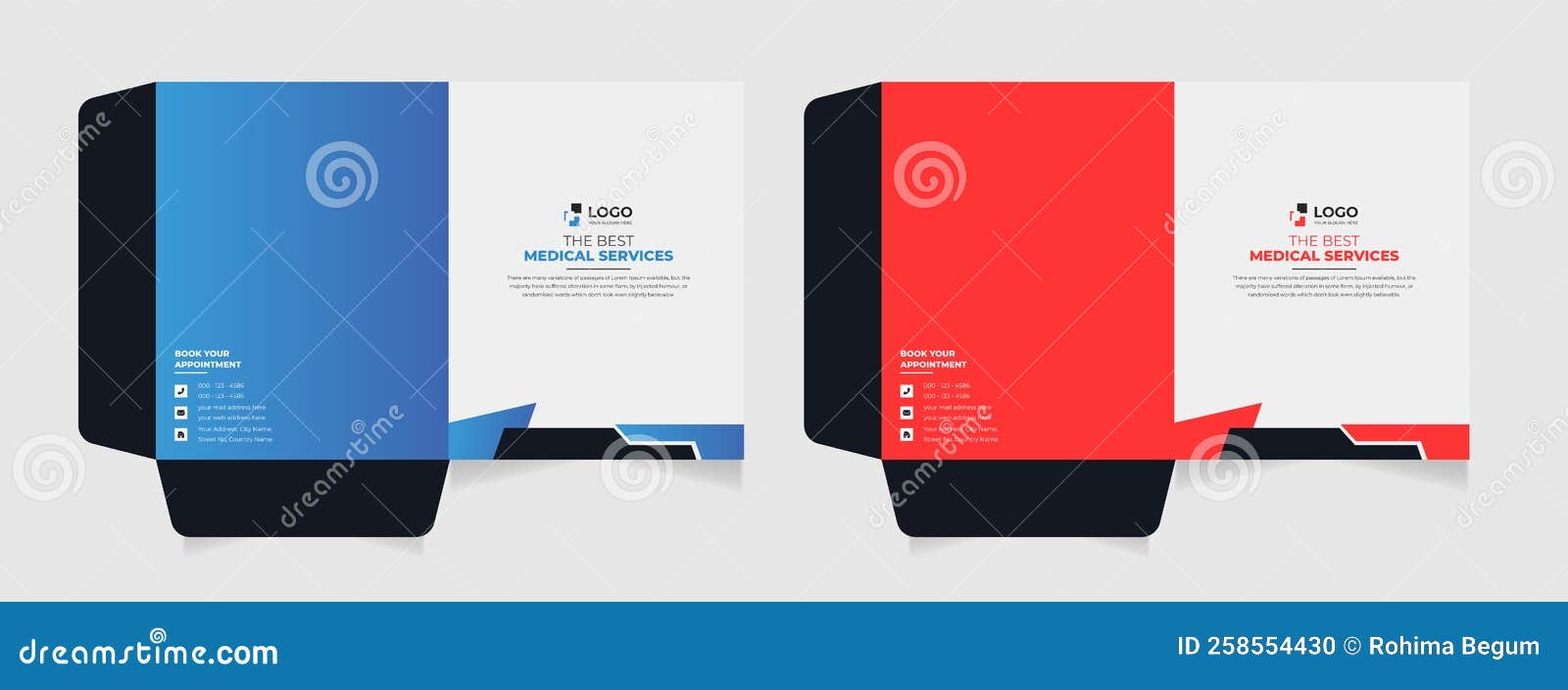 Modern Abstract Business Presentation Folder Map Template Layout Design ...