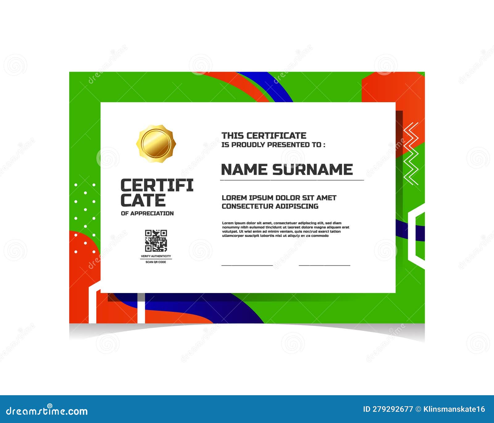 Modern Abstract Certificate of Appreciation Template Background Stock ...