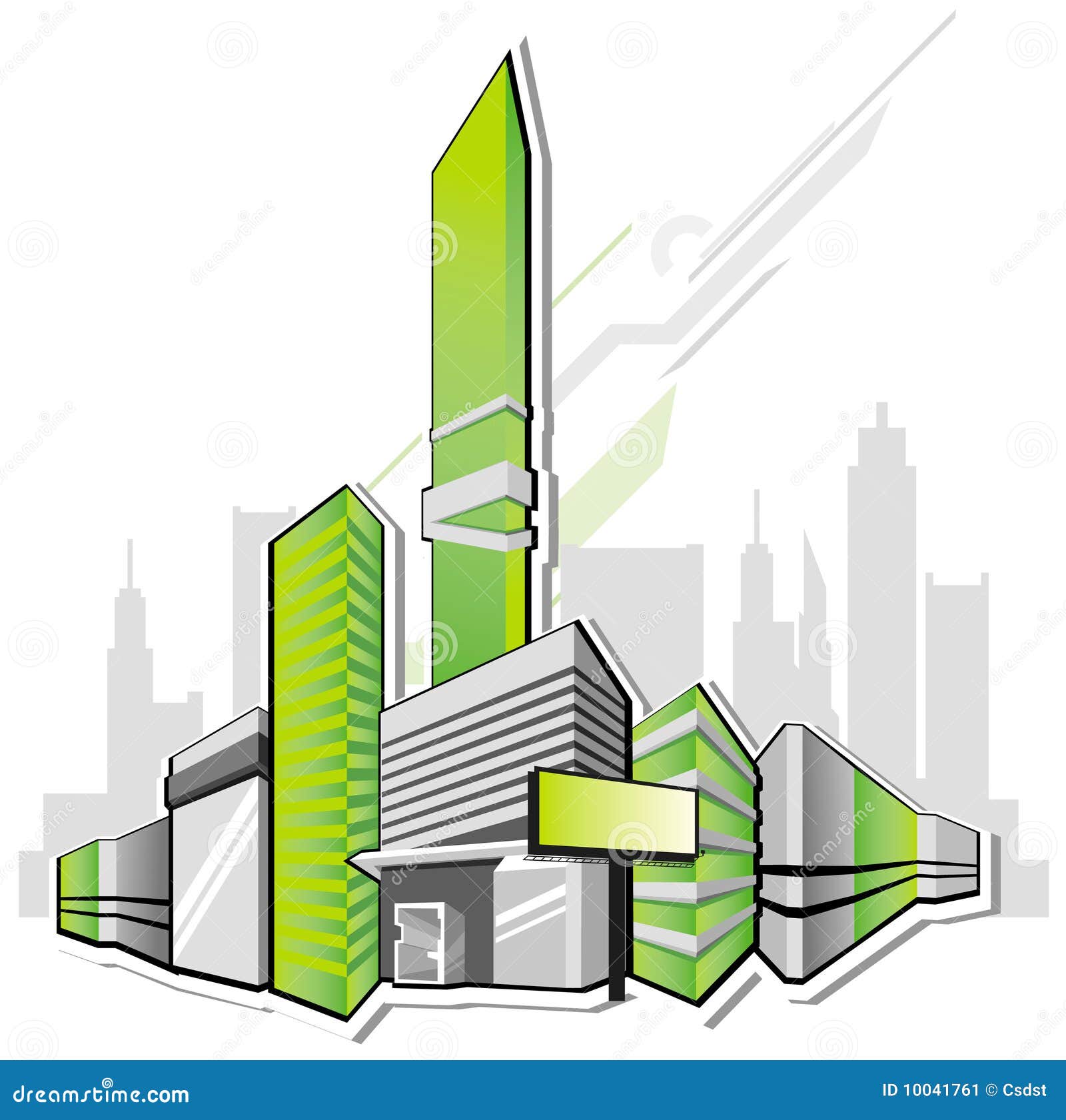 Modern abstract city stock vector. Illustration of skyscraper - 10041761