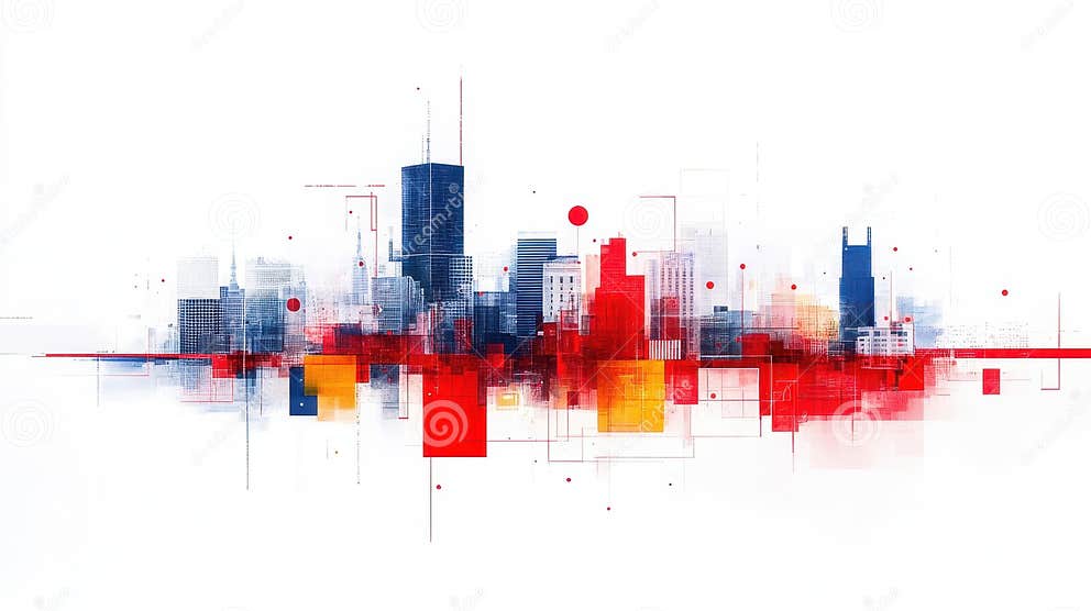 Modern Abstract Cityscape with Creative Color Elements Stock Photo ...