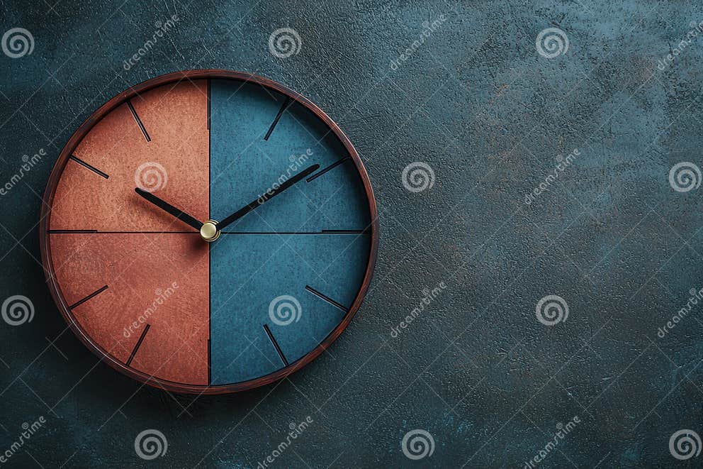 Modern Abstract Clock Design on Dark Background Stock Illustration ...