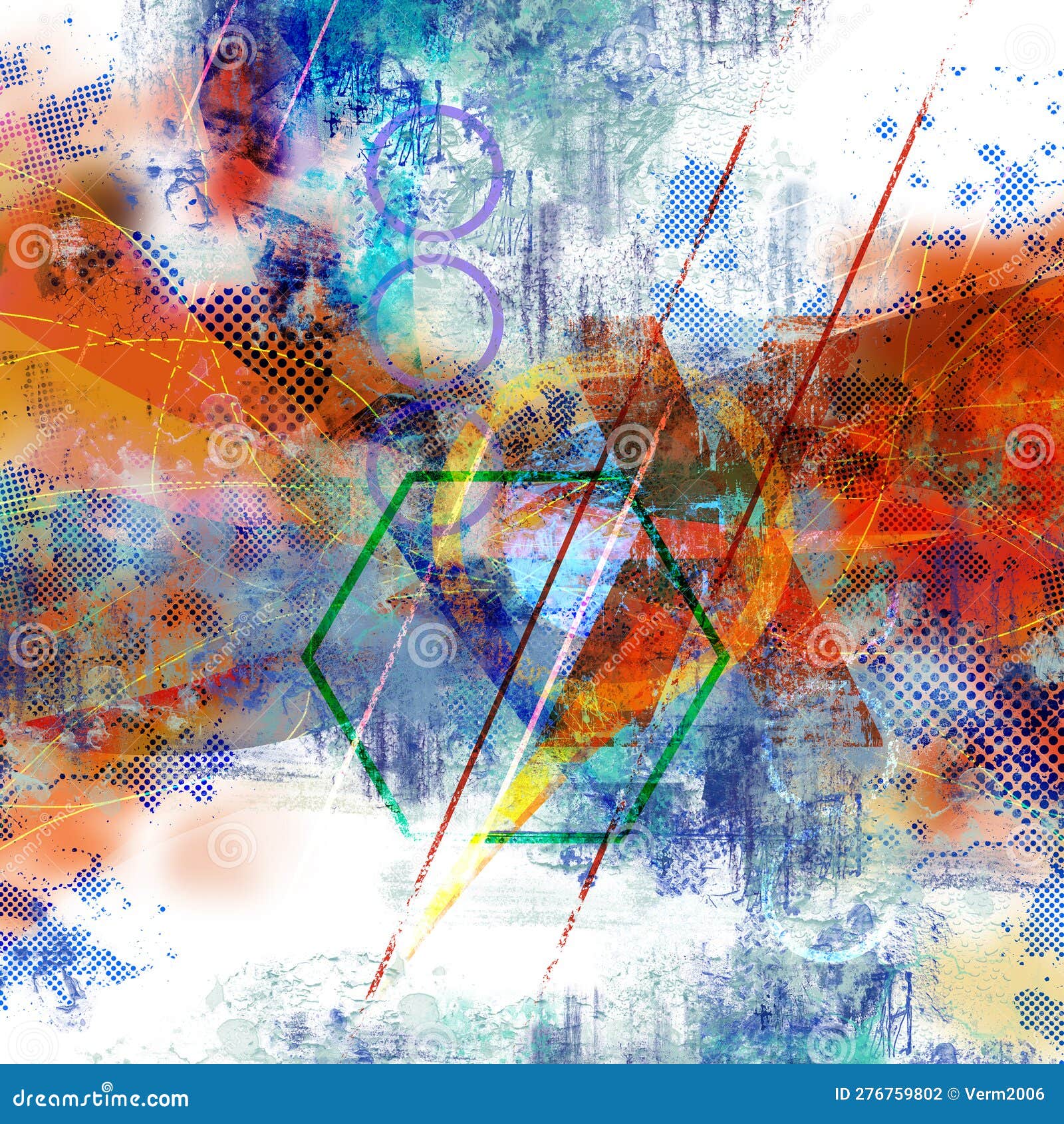 Modern Abstract Collage with Graphic Typo and Geometrical Elements ...