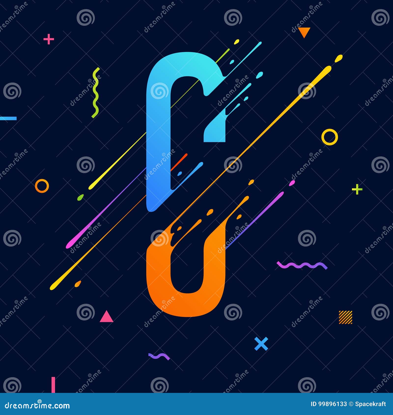 Modern Abstract Colorful Alphabet with Minimal Design. Letter C ...