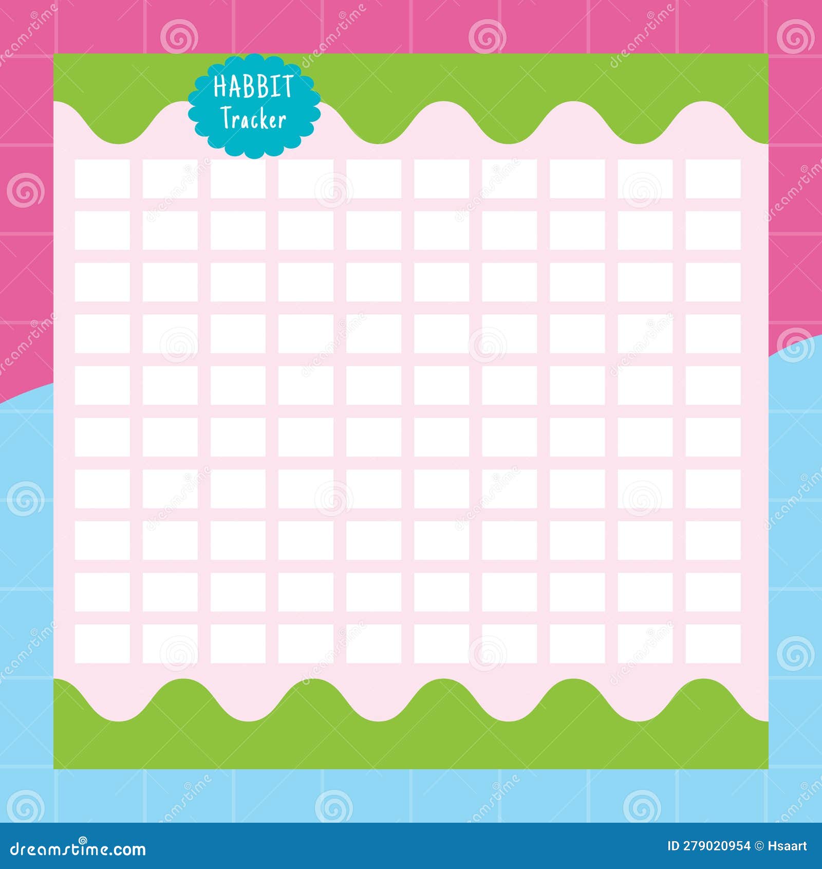 Modern Abstract Colourful Habit Tracker Planner Planner Template Stock ...