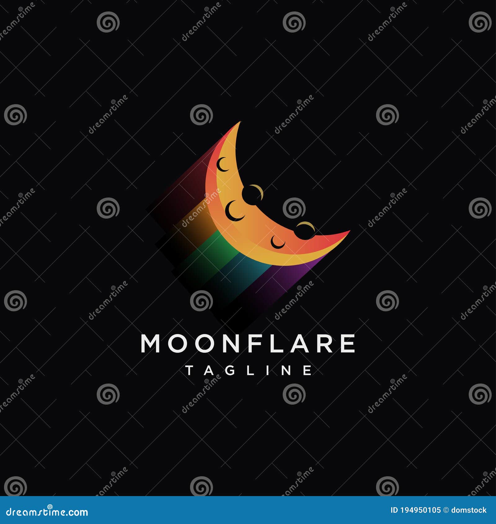 Modern Abstract Colorful Moon Logo Icon Vector Stock Vector ...