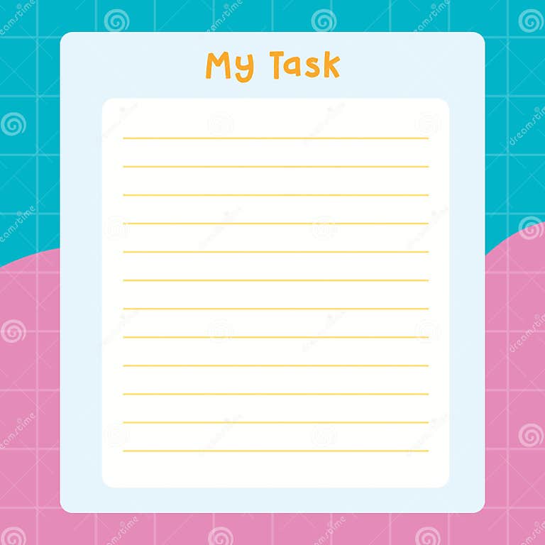 Modern Abstract Colorful Task-making Planner Template Stock Vector ...