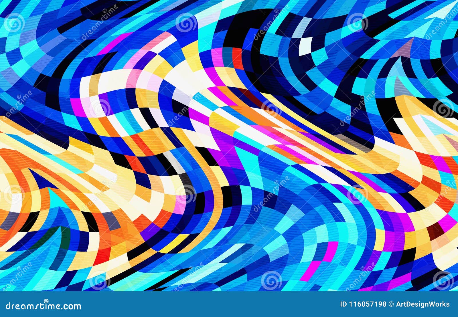Abstract Colorful Waving Pattern Design Stock Illustration ...