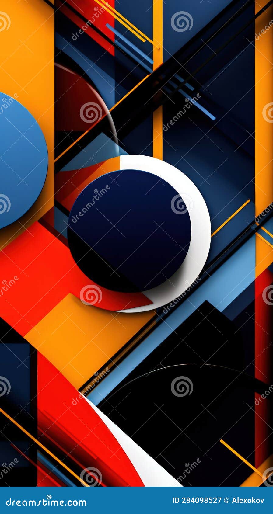Modern Abstract Composition with Intersecting Lines and Bold Shapes AI ...
