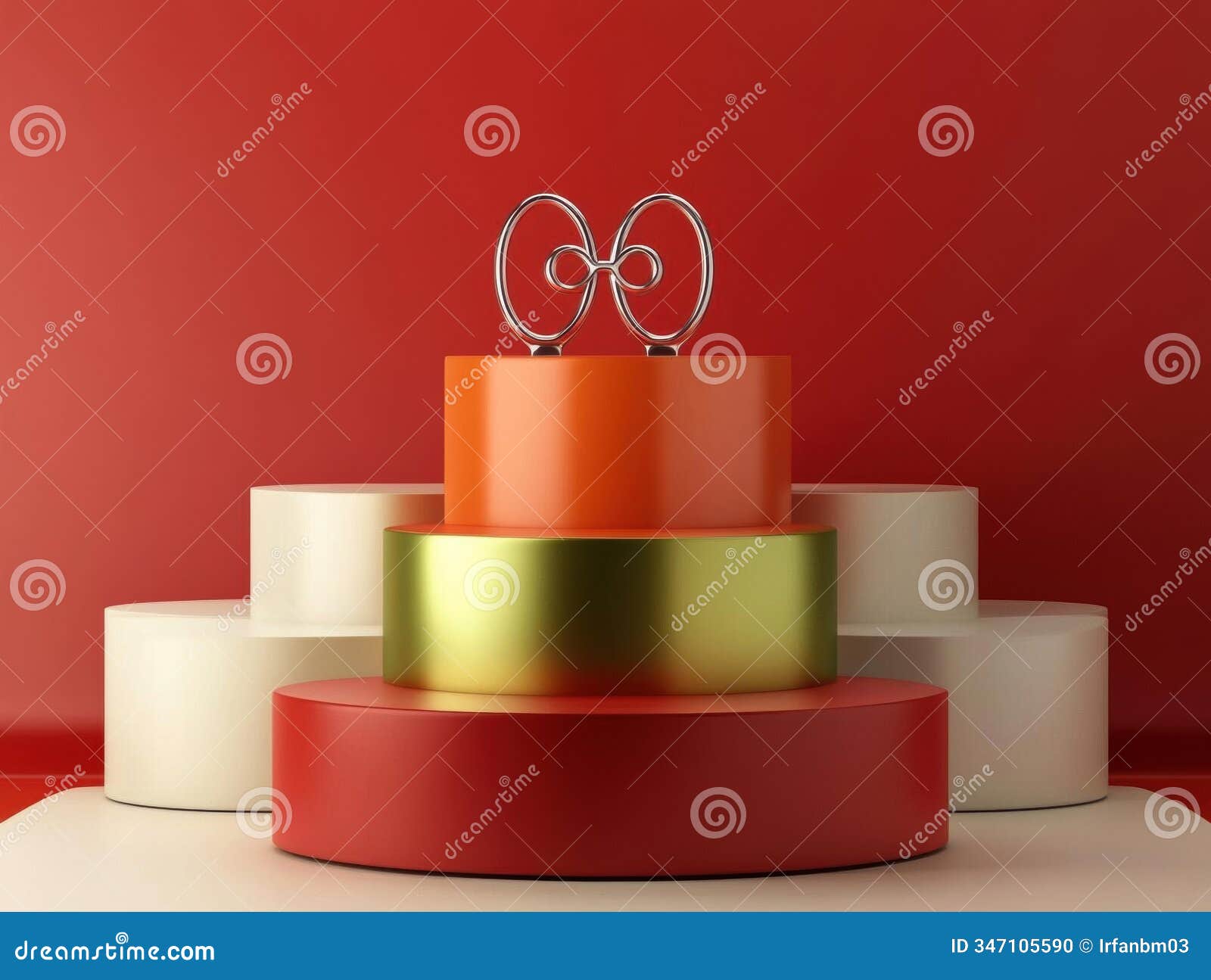 Modern Abstract 3D Design with Red, Orange, Yellow, and White Cylinders ...