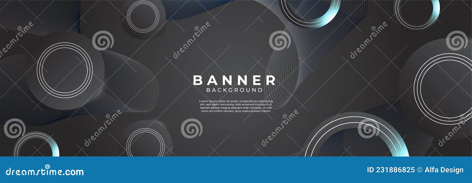 Modern Abstract Dark Black Banner Background Stock Vector ...