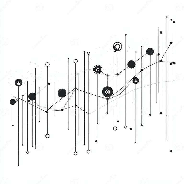 Modern Abstract Data Visualization with Geometric Shapes and Lines ...