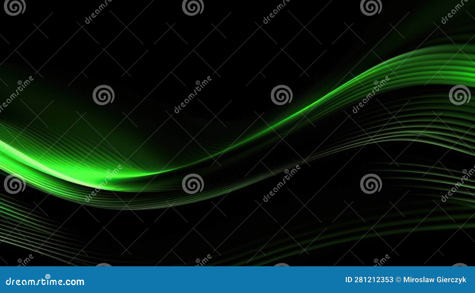 Modern Abstract Design with Green Blurred Lines Stock Illustration ...