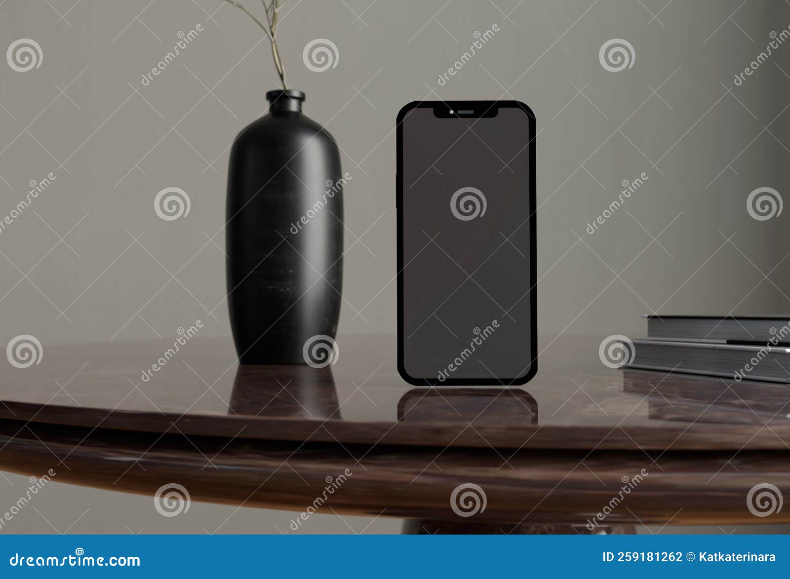 Modern Abstract Design Template with Phone Mock Up Render for Mobile ...