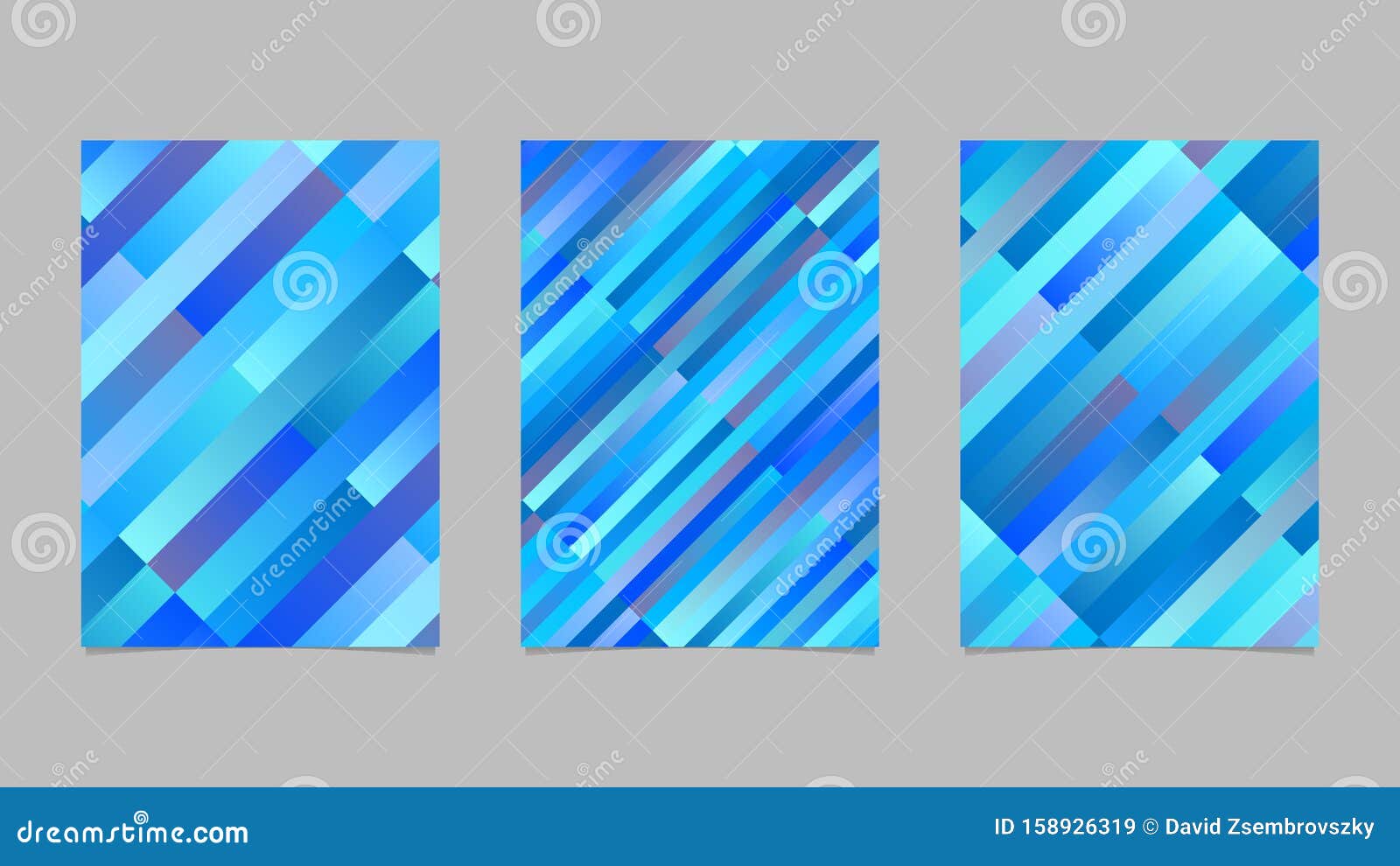 Modern Abstract Diagonal Stripe Page Template Set Stock Vector ...
