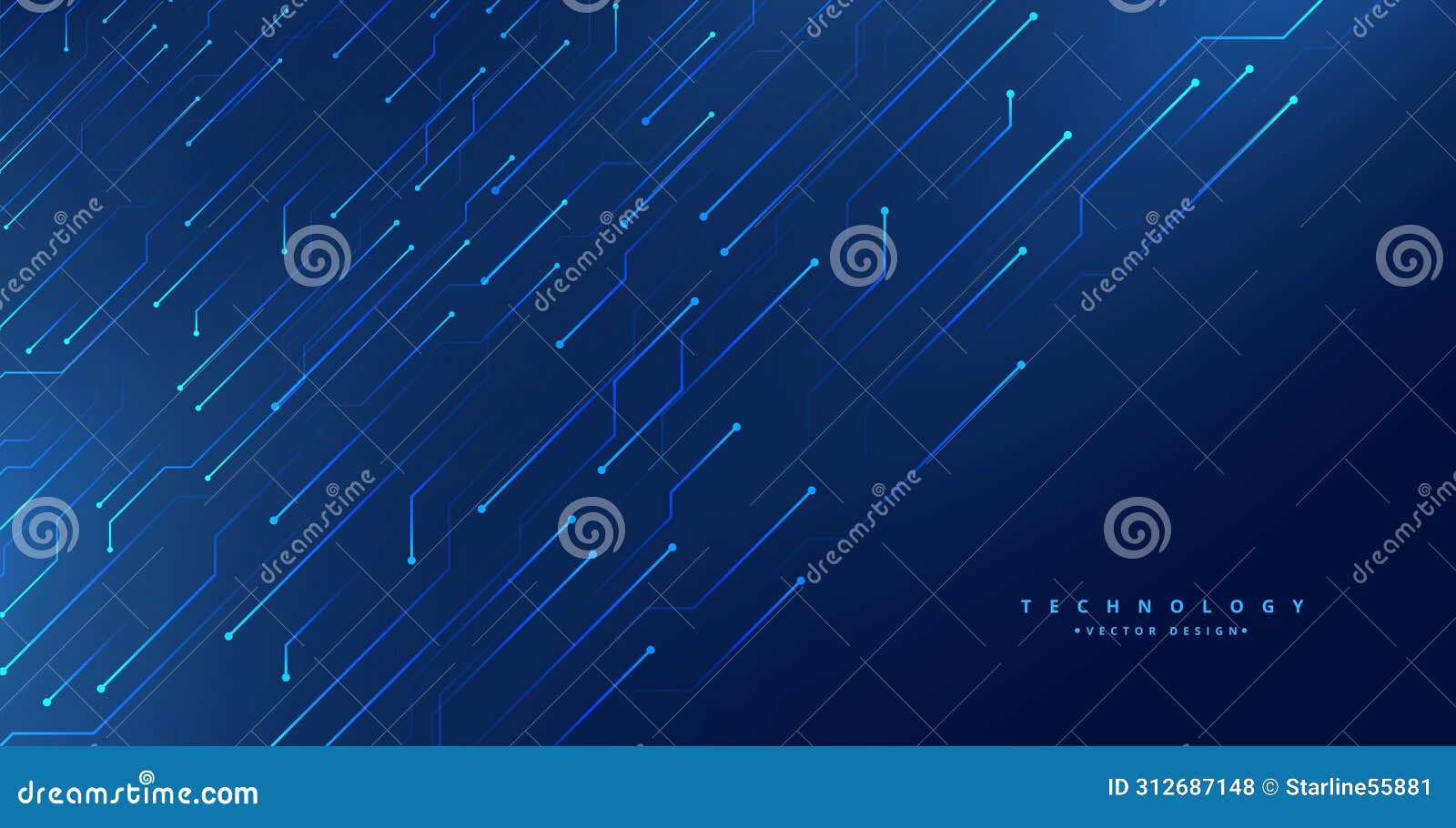 Modern and Abstract Digital Tech Lines Blue Backdrop for Internet ...