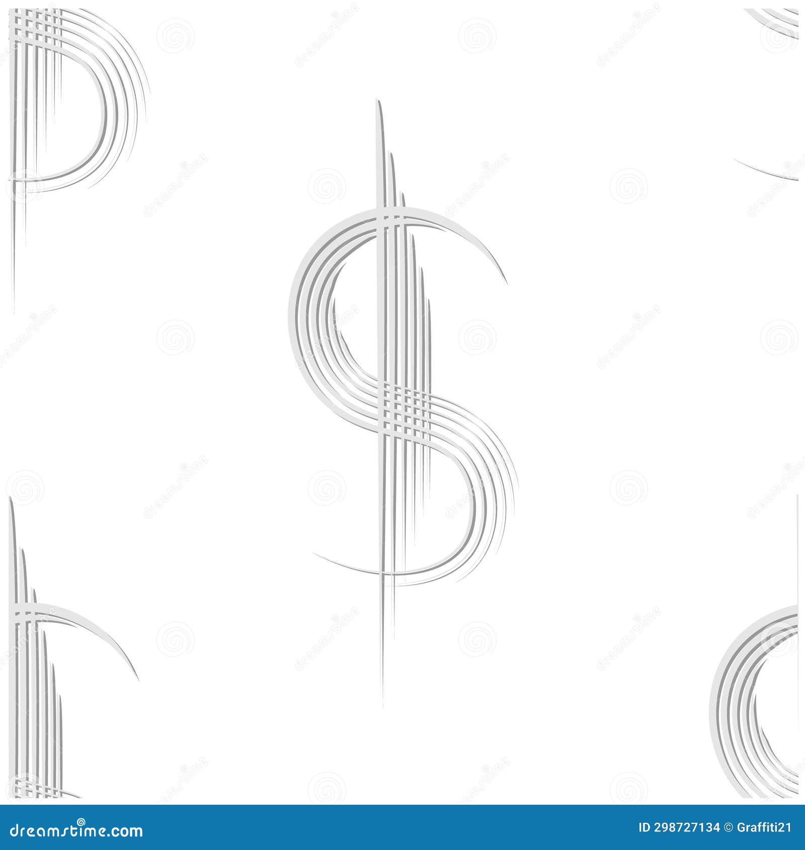 Modern Abstract Dollars Black Illustration on White Backdrop. Stock ...