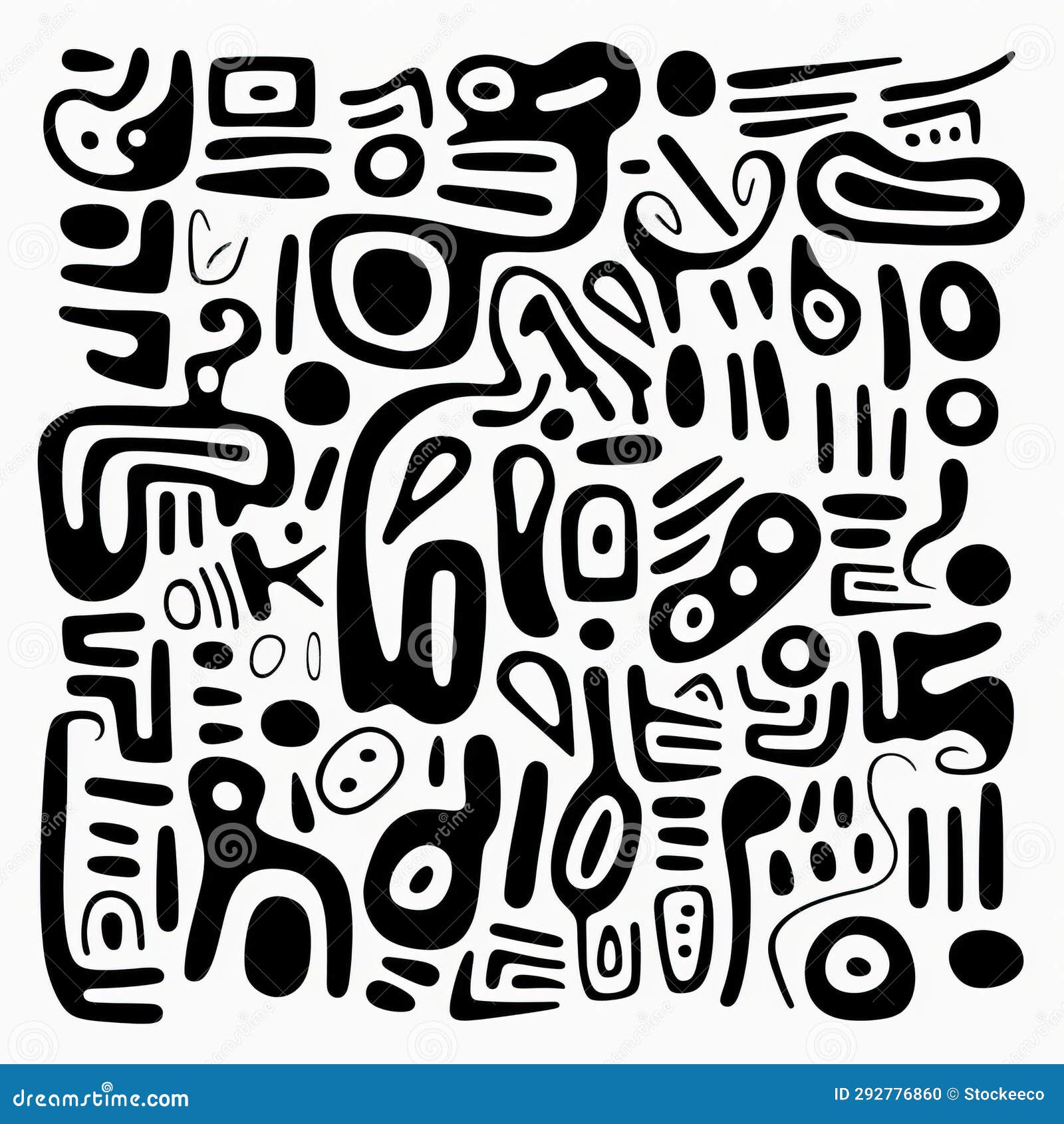 Modern Abstract Doodle Drawing: Simple Doodle Poster with Dynamic ...