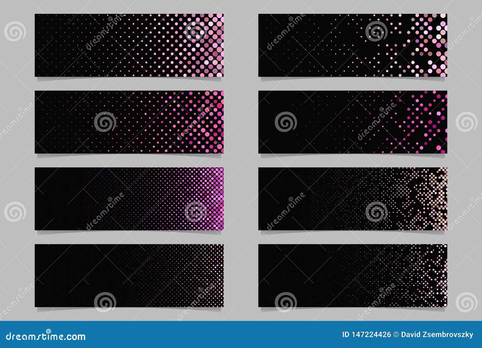 Modern Abstract Dot Pattern Banner Background Template Set Stock Vector ...