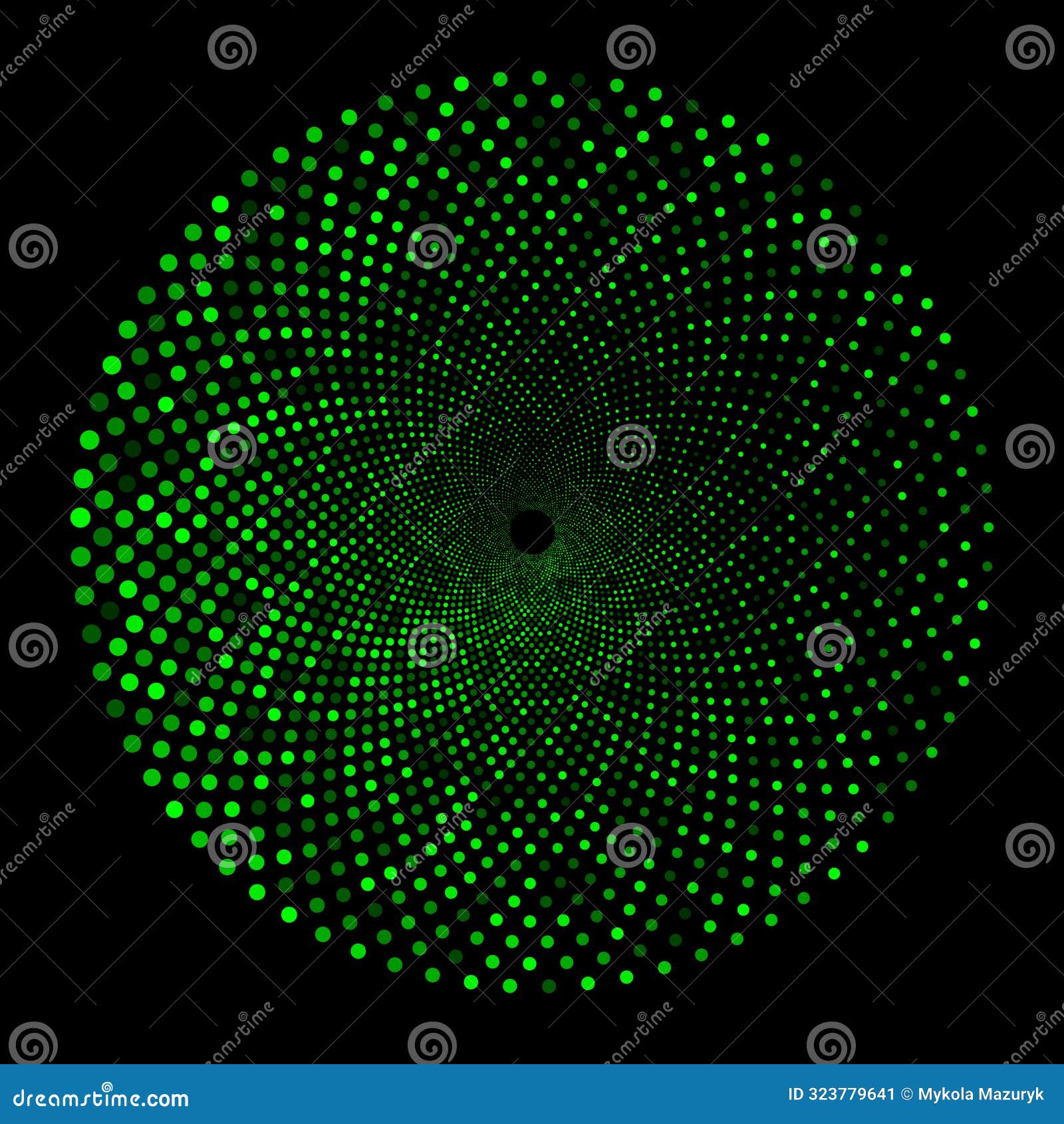 Modern Abstract Emerald Background. Halftone Green Dots In Circle ...