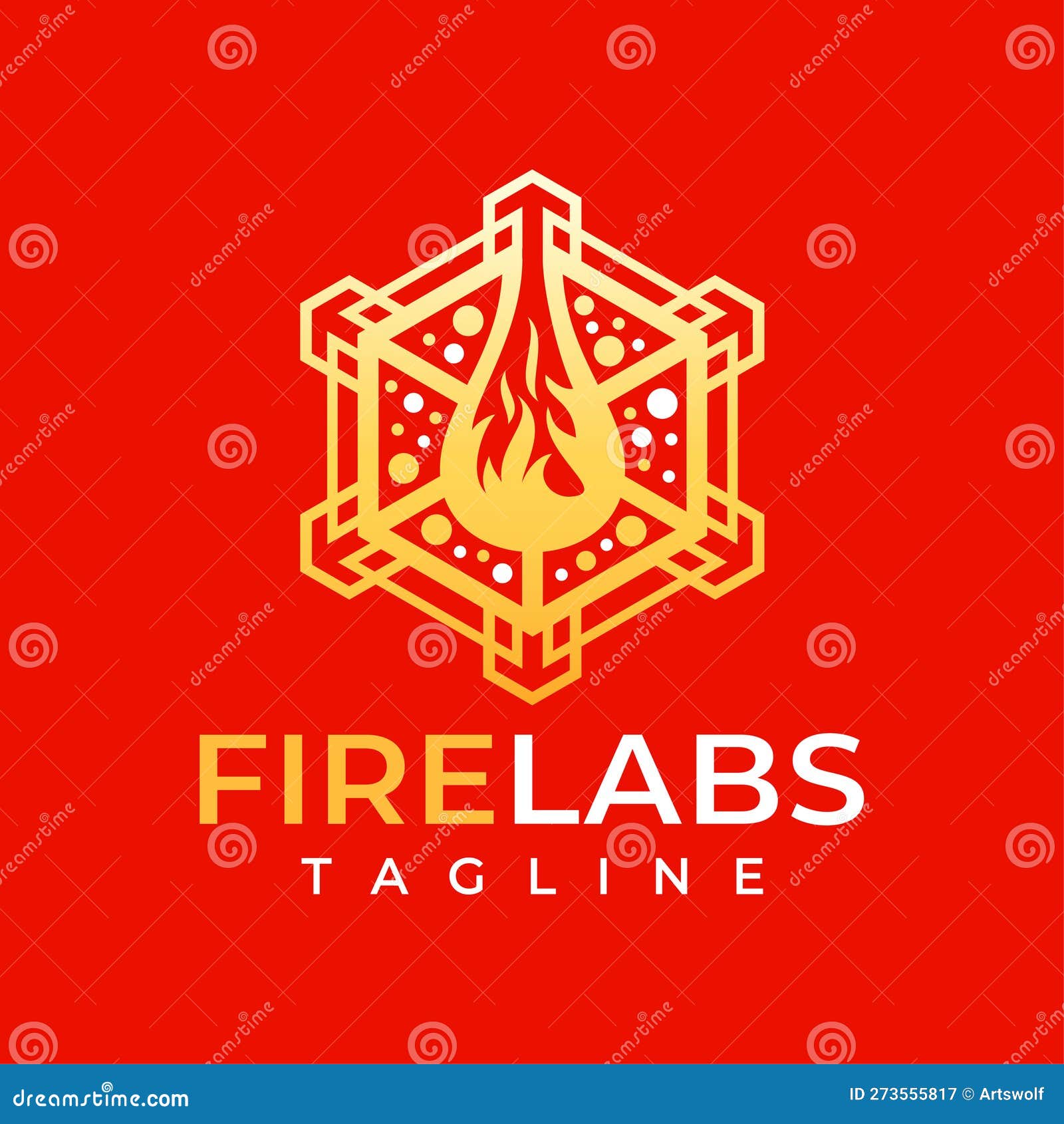 Modern Abstract Fire Laboratory Logo Design. Digital Flame Lab Logo ...