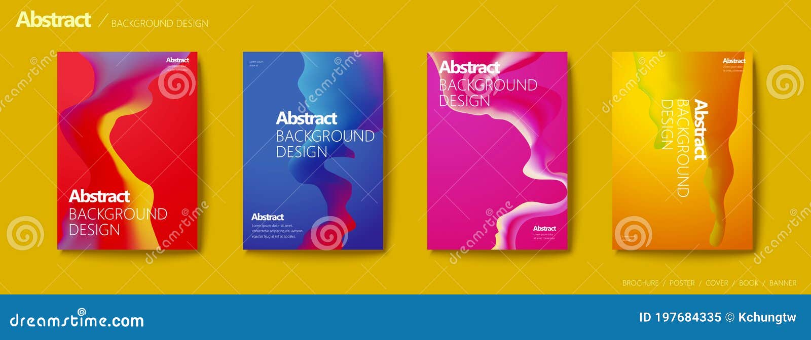 Modern Abstract Flow Flyer Set Stock Vector - Illustration of fluid ...