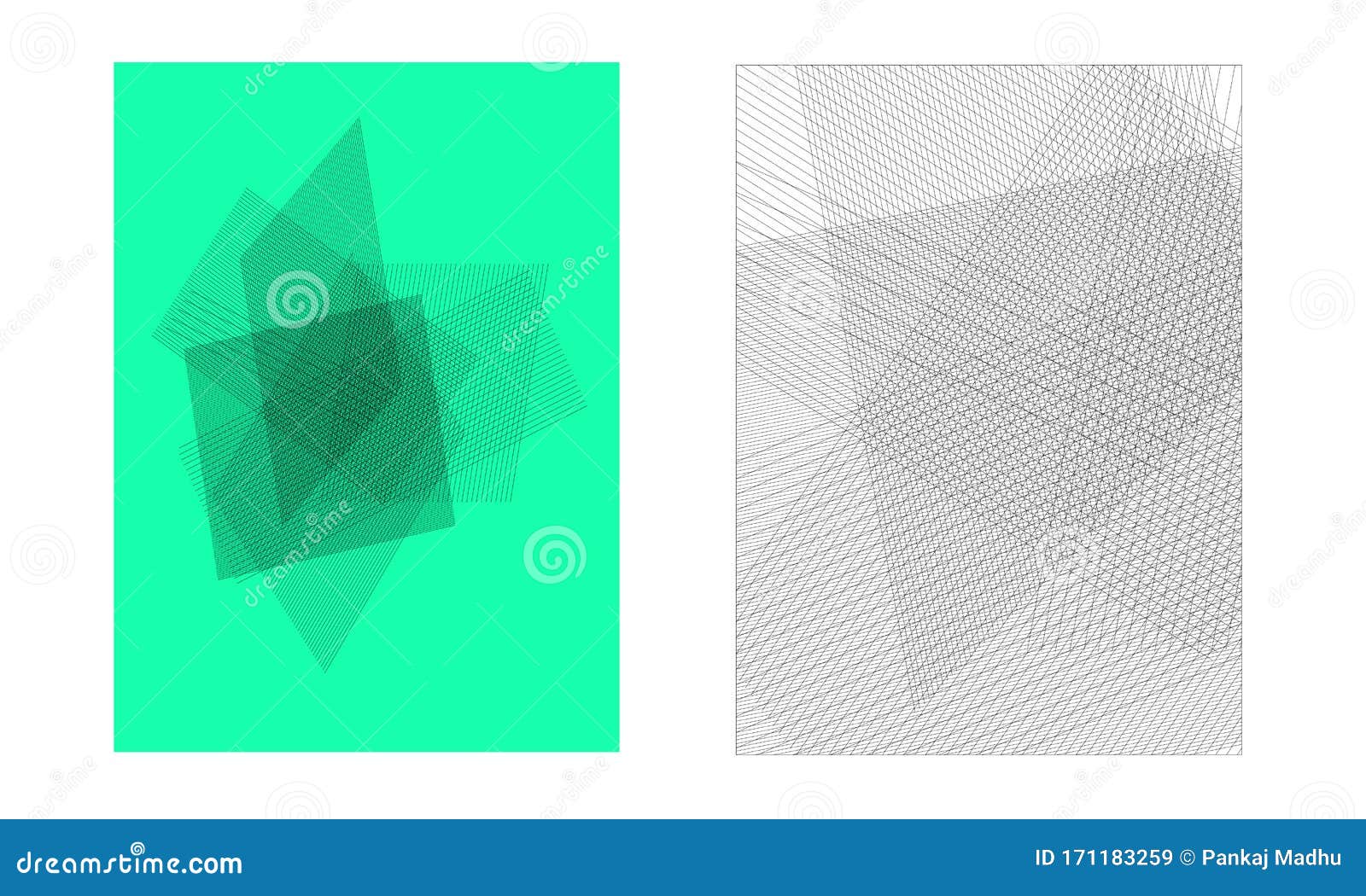 Modern Abstract Flyer or Book Cover Design Set with Different ...