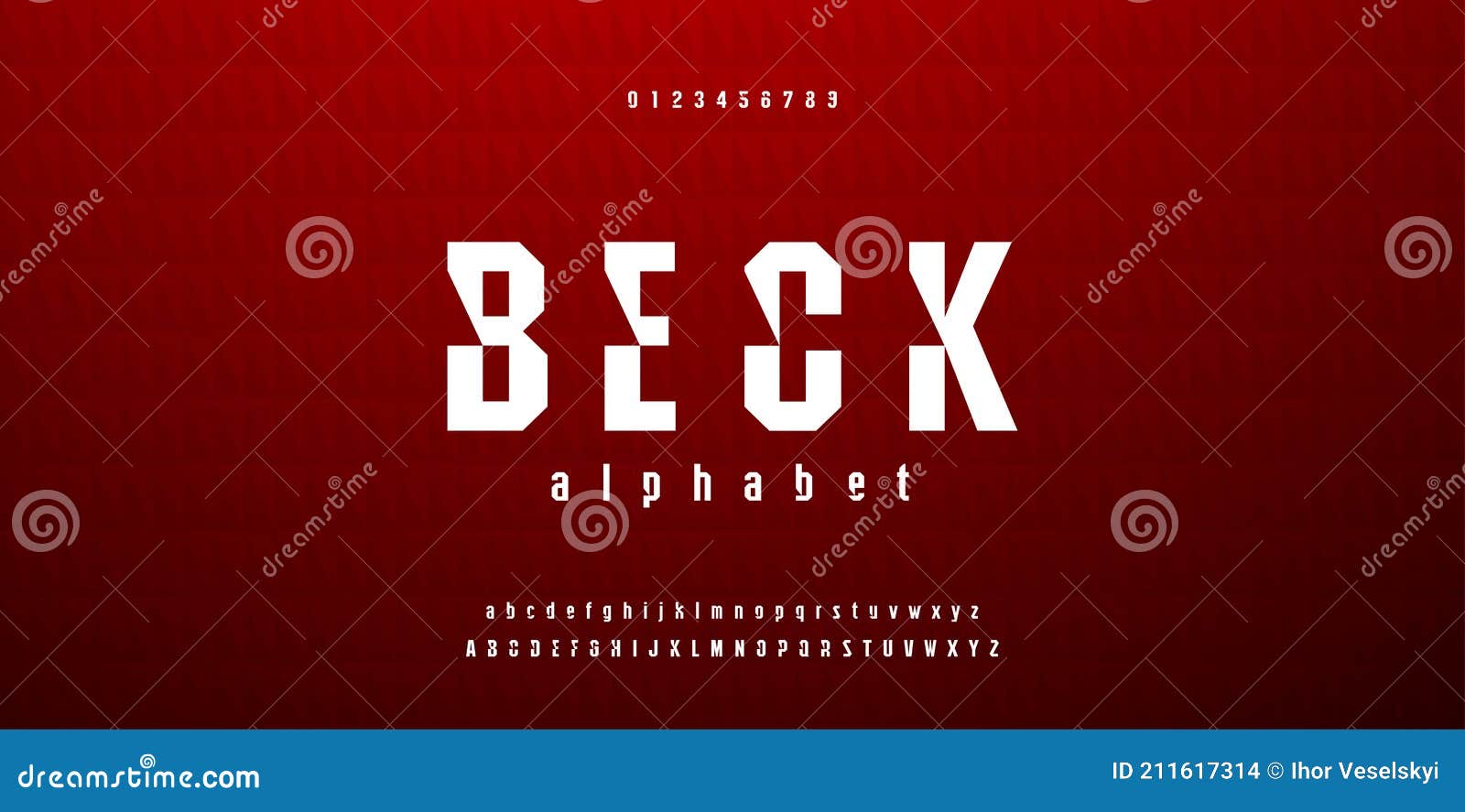 Modern Abstract Font Alphabet Numbers. Technology and Sport Split, Cut ...