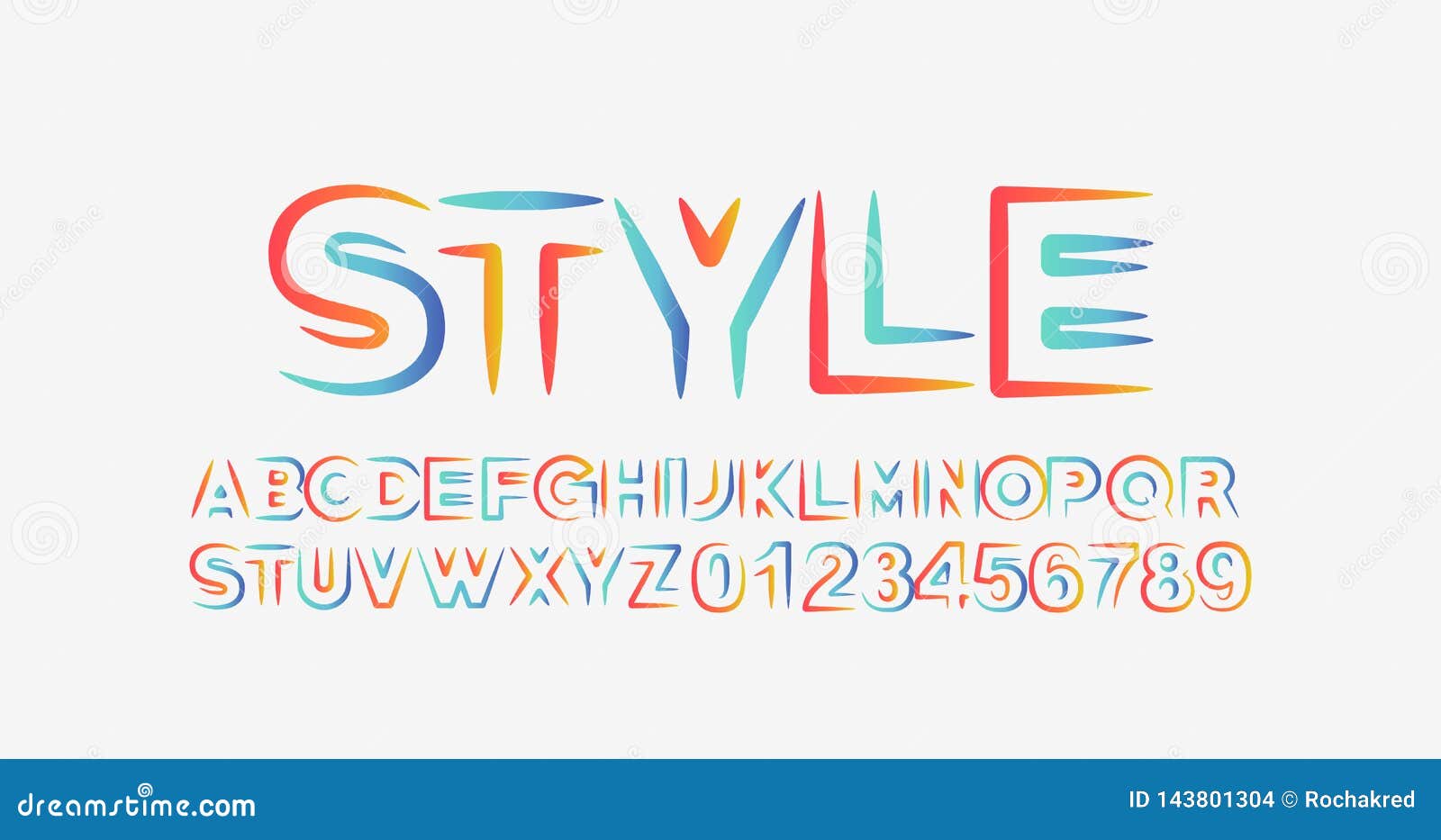 Modern Abstract Font Set of Alphabet Text Design Stock Vector ...