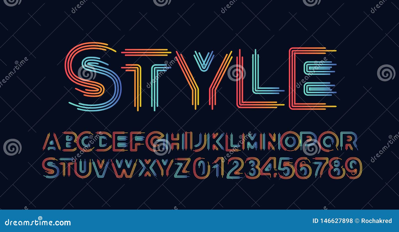 Modern Abstract Font Set of Alphabet Text Design Stock Vector ...
