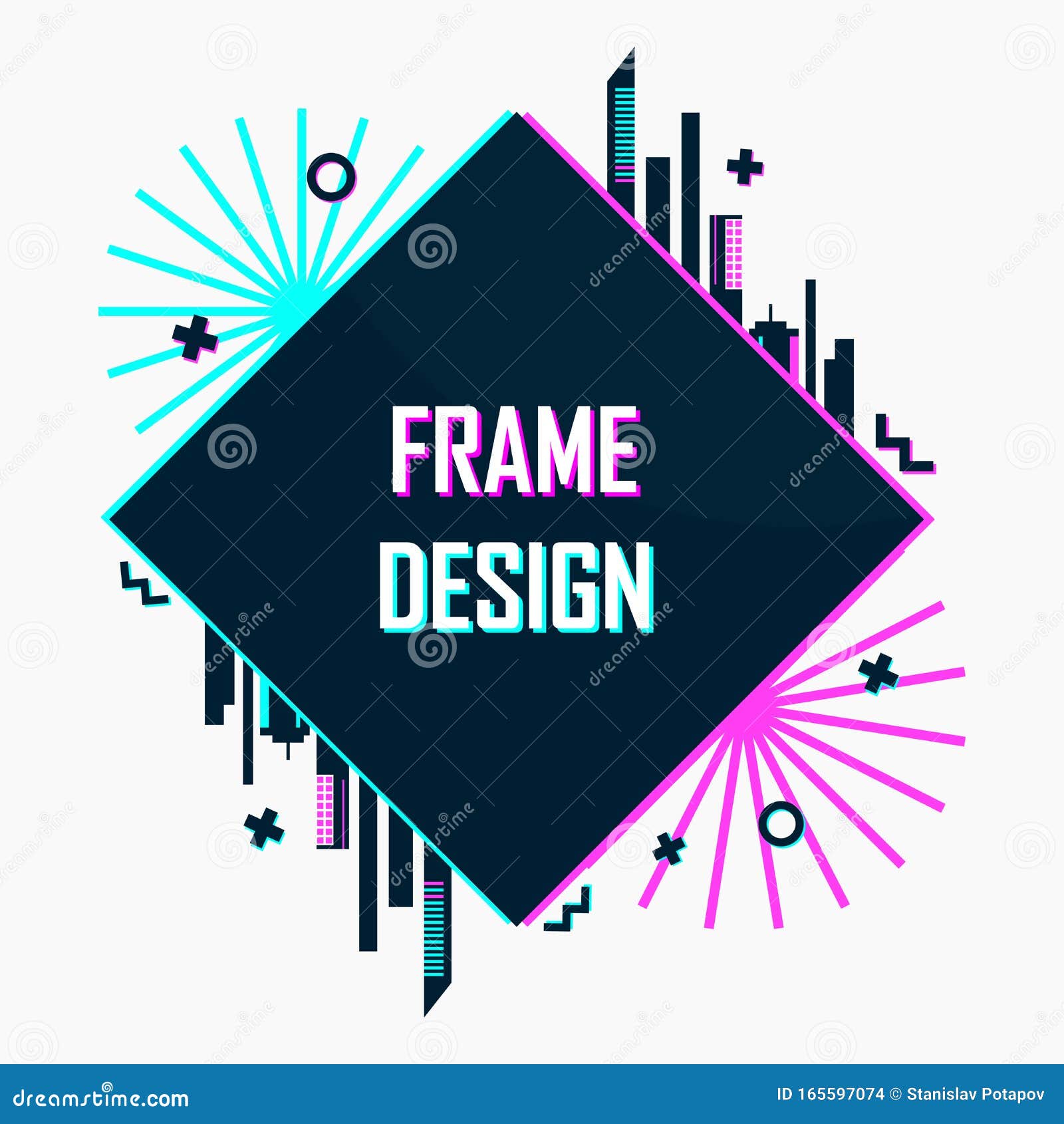 Modern Abstract Futuristic Frame Design Stock Vector - Illustration of ...