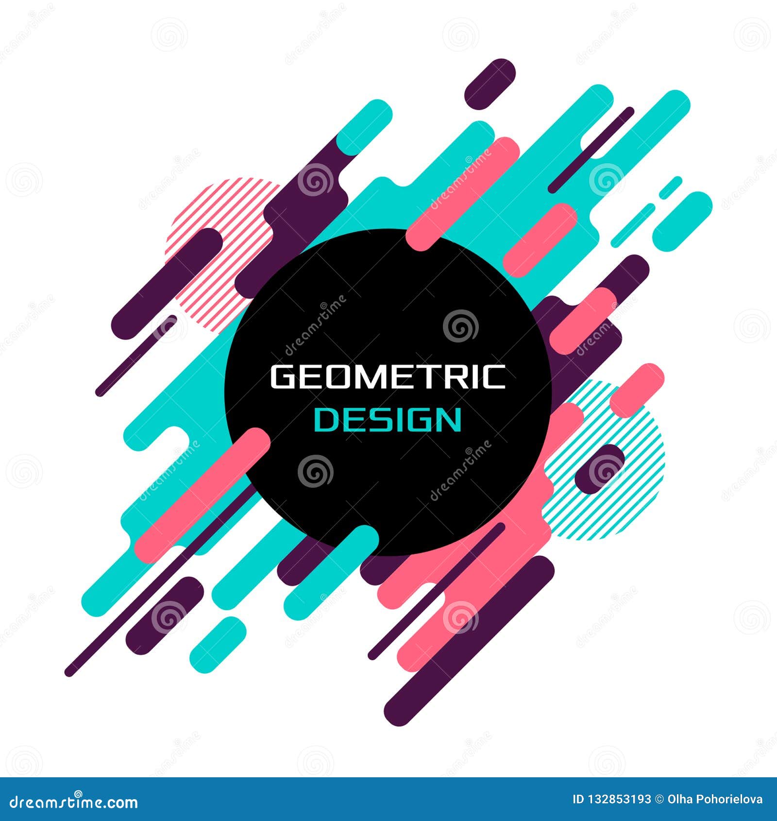 Modern Abstract Geometric Background with Various Rounded Linear ...