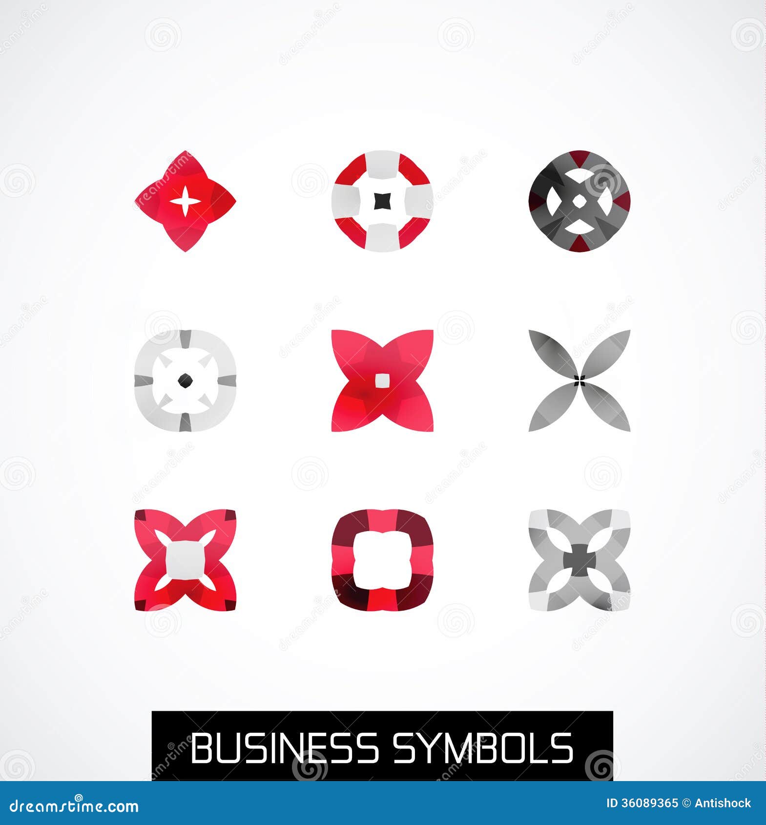 Modern Abstract Geometric Business Icons. Icon Set Stock Vector ...